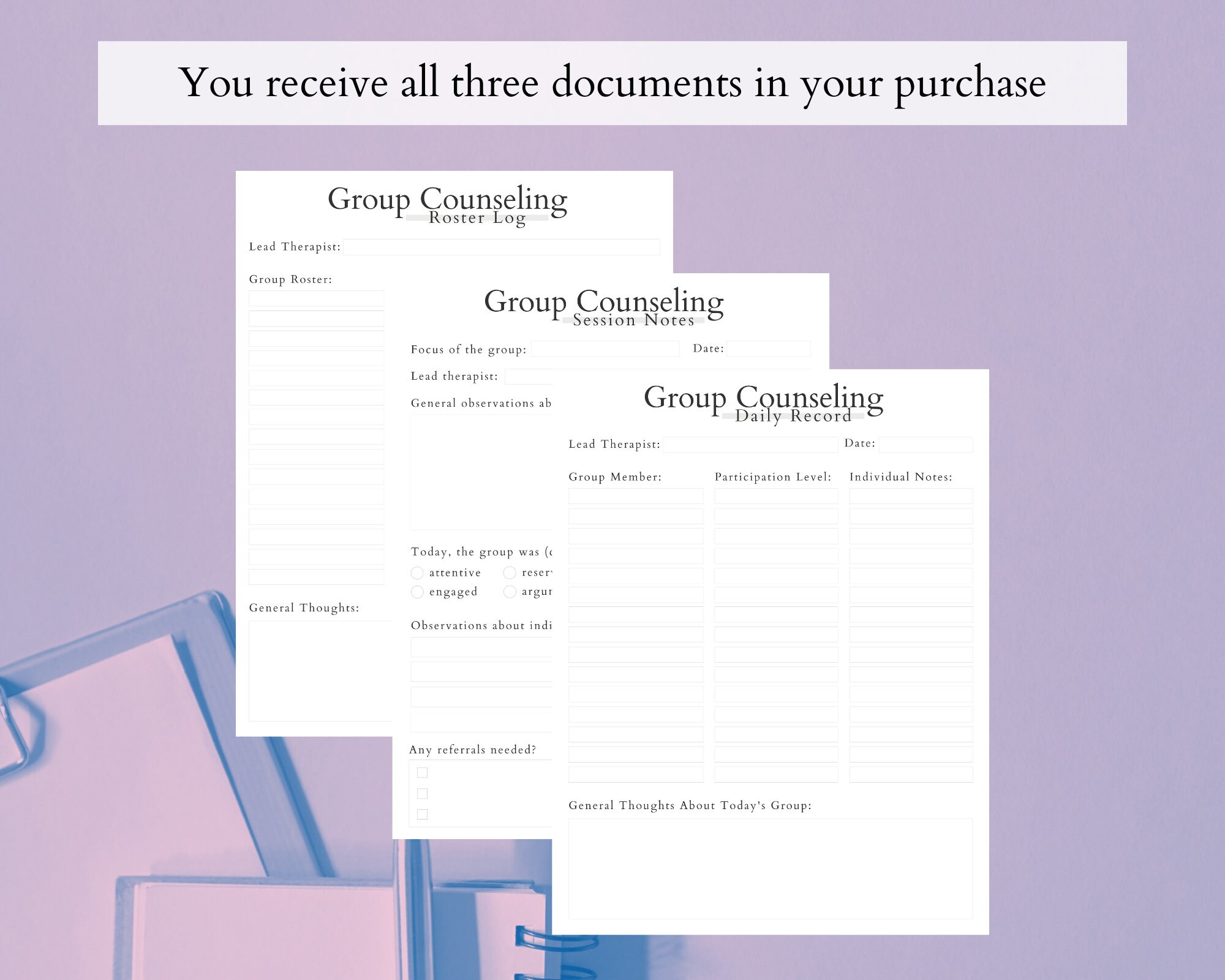 Group Therapy Notes | Progress Notes | Counseling Session Template ...