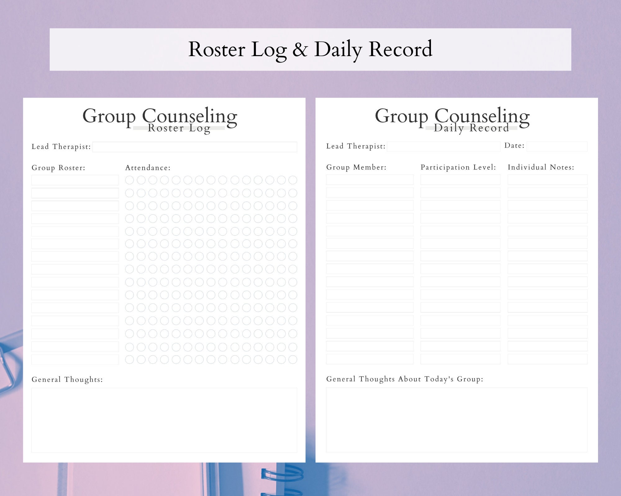 Group Therapy Notes | Progress Notes | Counseling Session Template ...