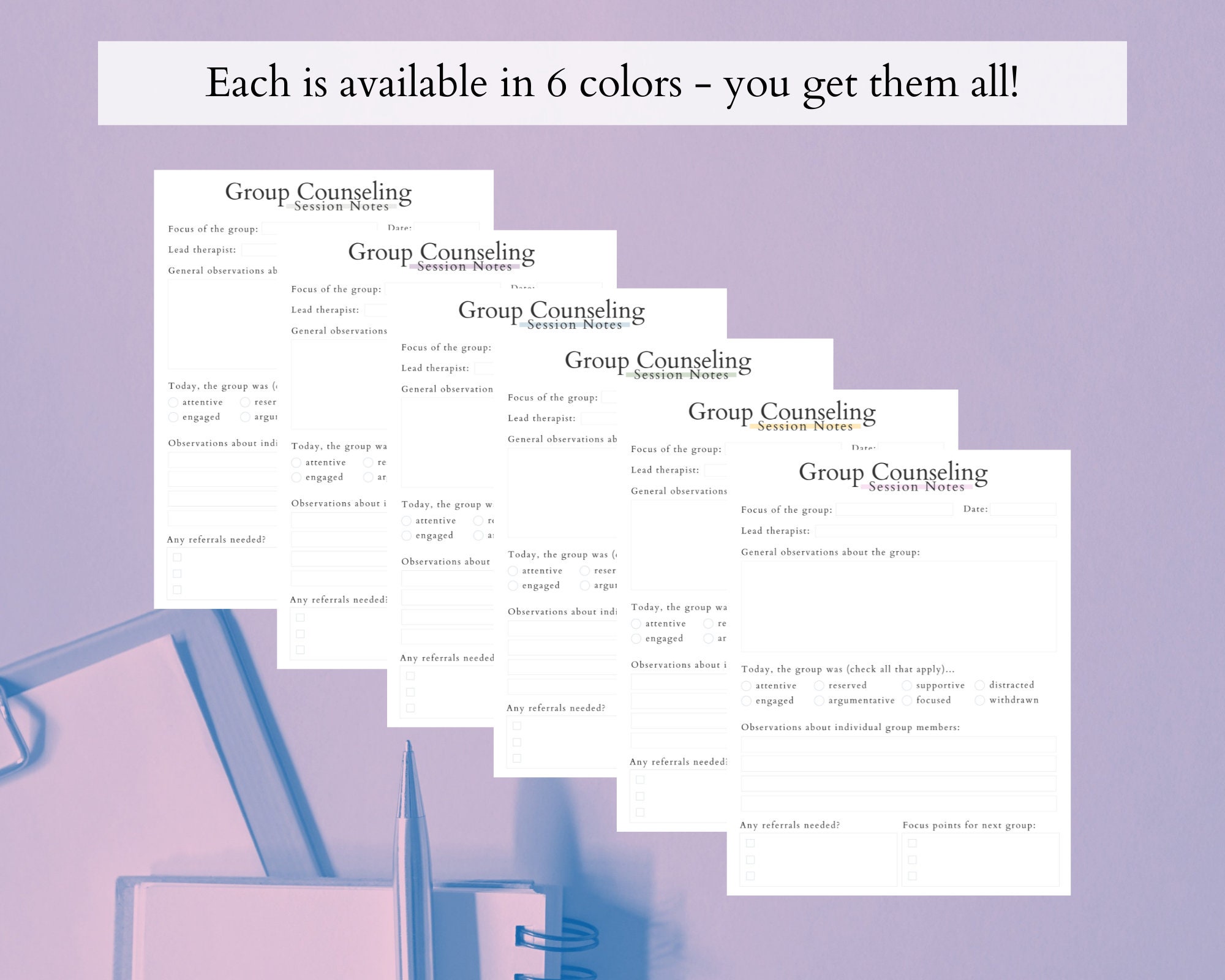 Group Therapy Notes | Progress Notes | Counseling Session Template ...