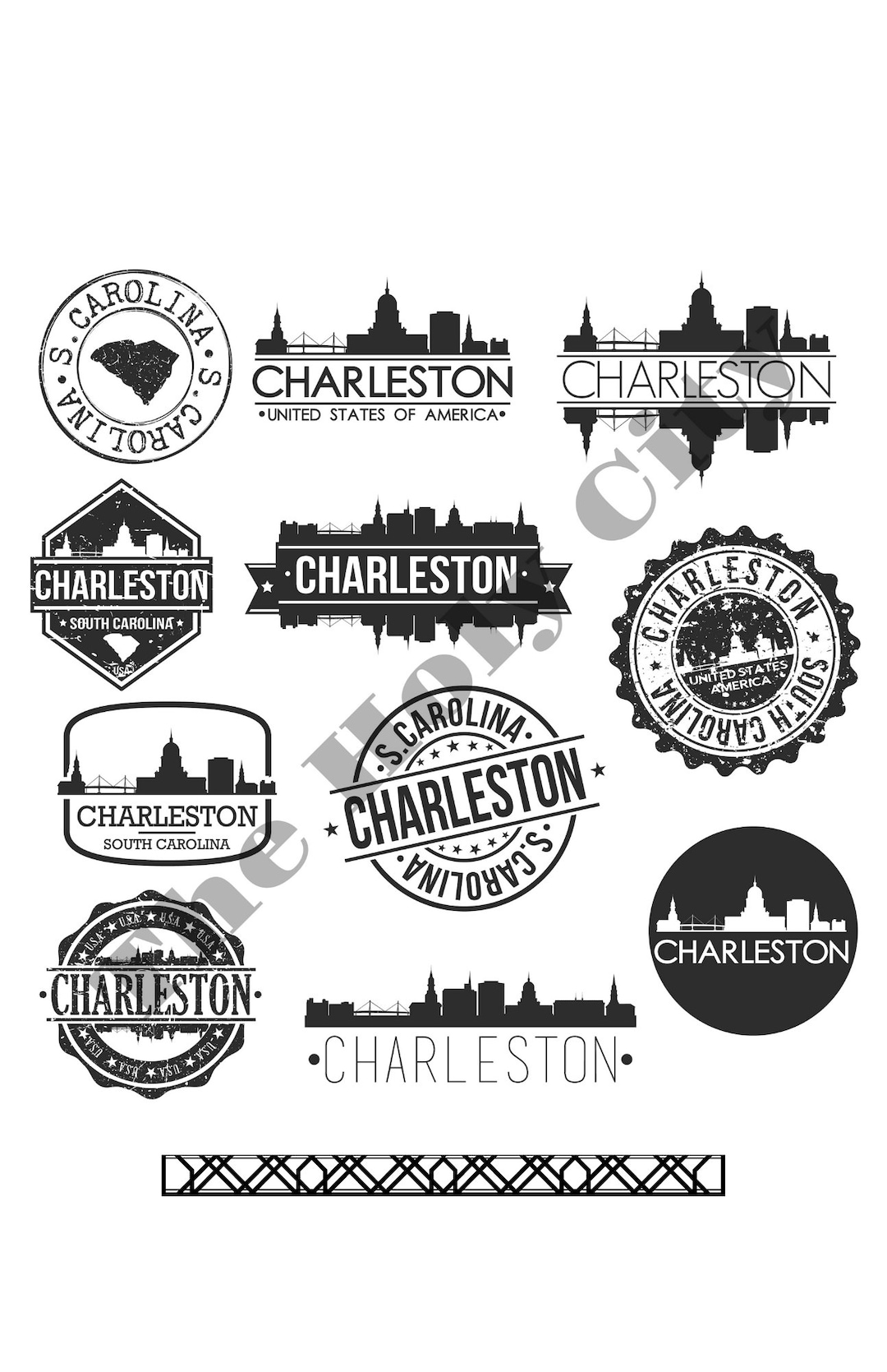 Charleston Logos Print - Etsy
