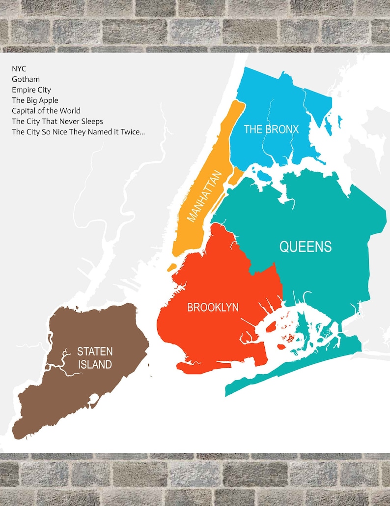 Boroughs of NYC - Etsy