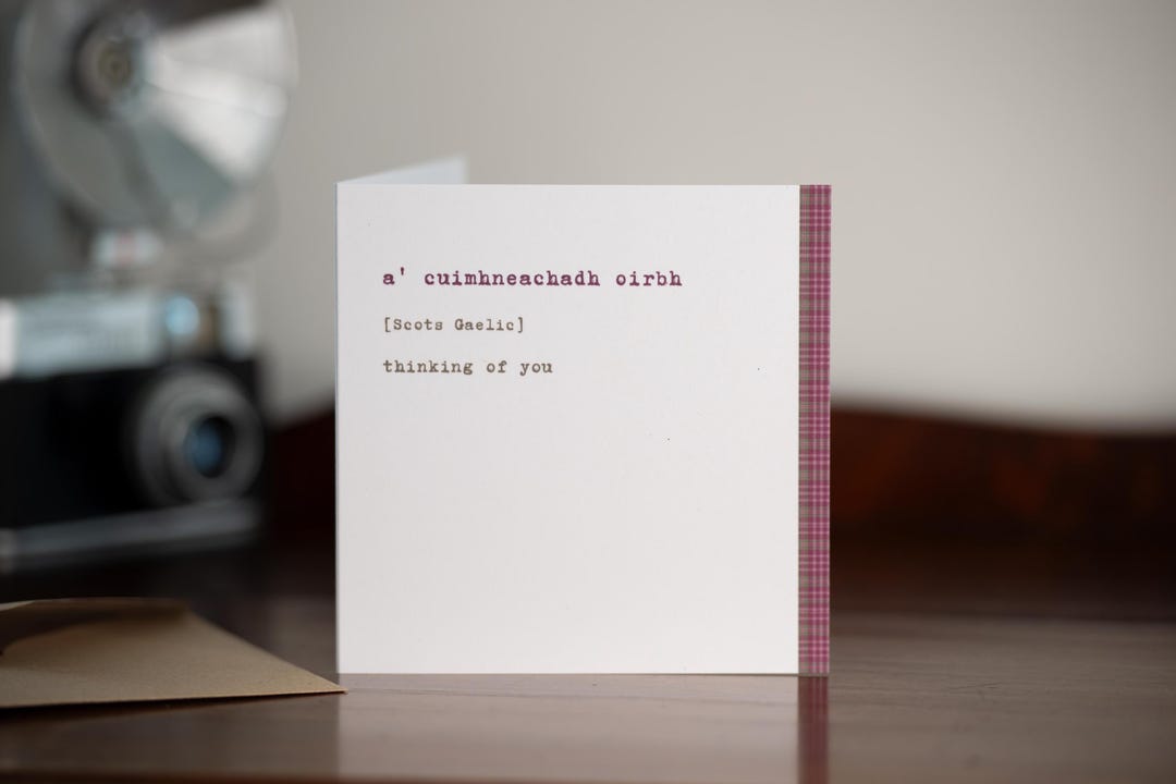 Scottish Gaelic Sympathy Card: Thinking of You - Tartan Antler - Etsy