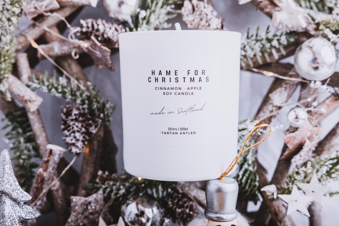 HAME FOR CHRISTMAS Candle | Scottish Candle | Cinnamon & Apple Soy ...