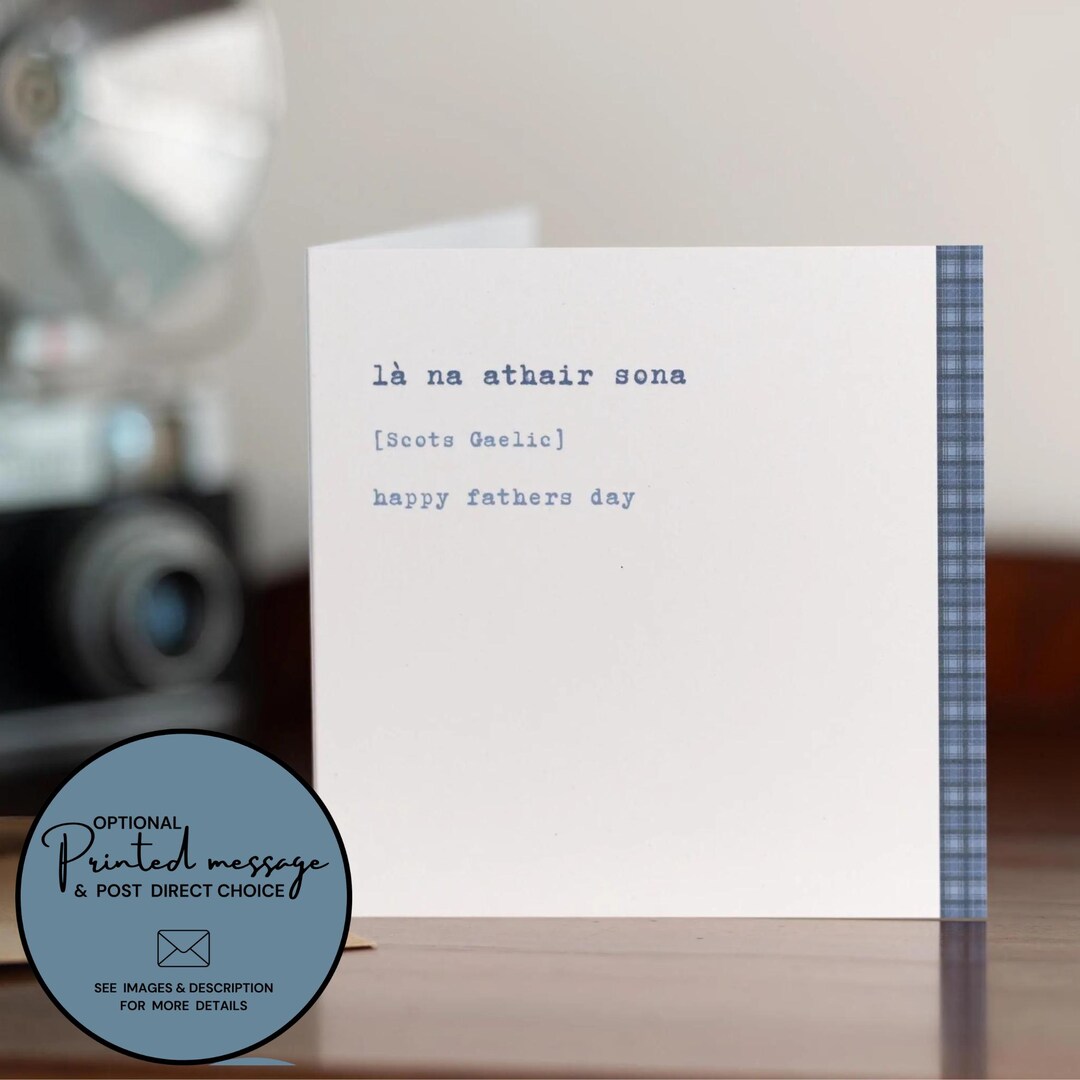 SCOTTISH GAELIC Fathers Day Card • Là Na Athair Sona • Blank With ...