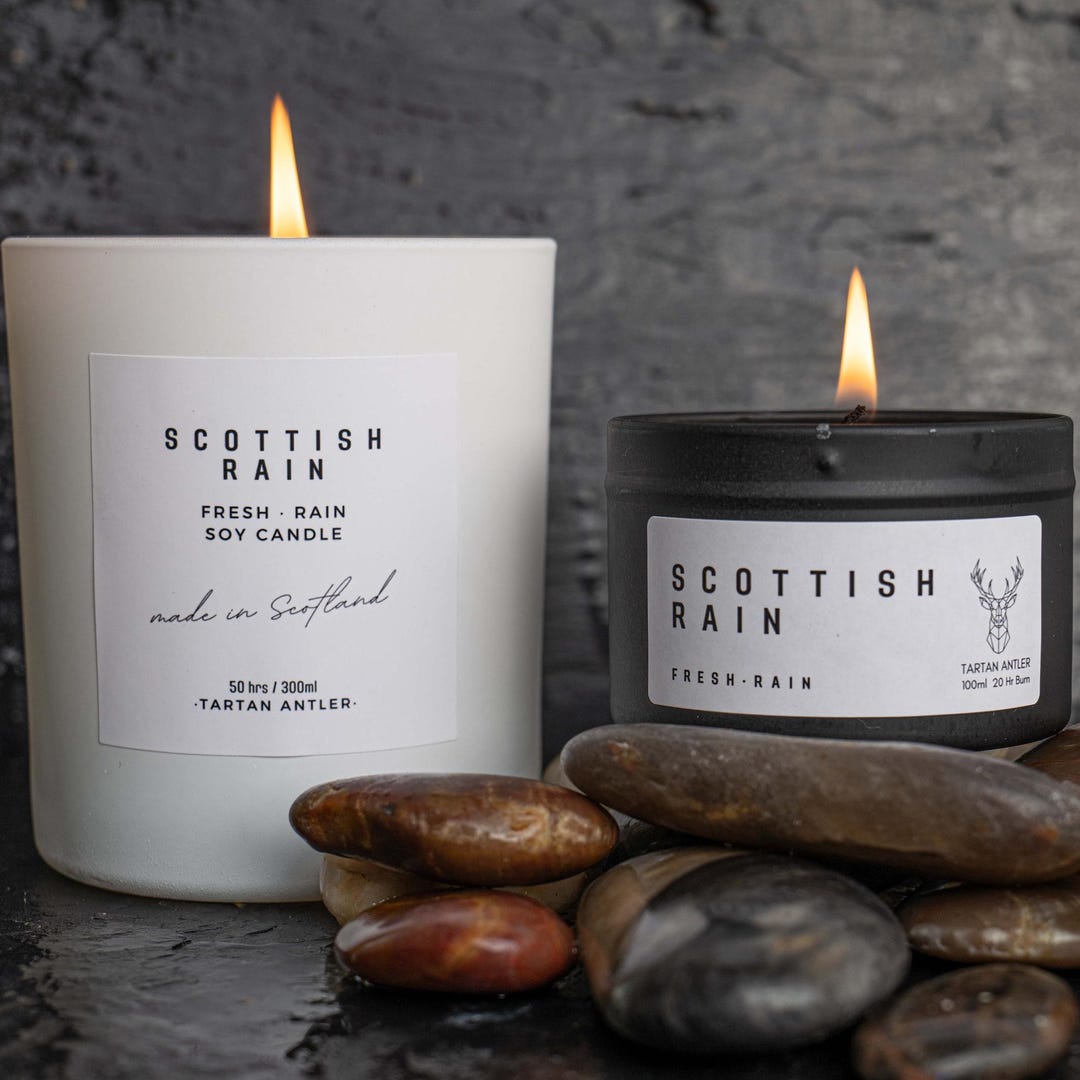SCOTTISH RAIN Soy Candle • Scottish Gift • Petrichor • Artisan Luxury ...