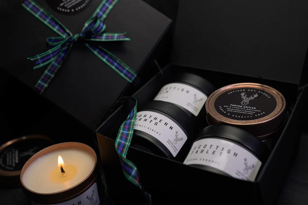 Scottish Gift Box: Handmade Soy Candles - Flower of Scotland, Scottish ...