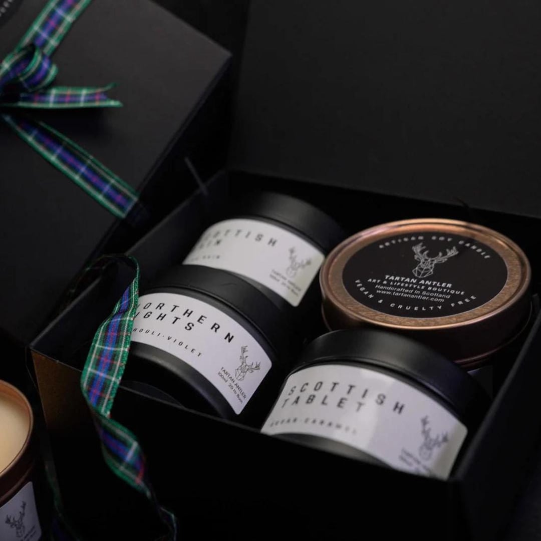 Scottish Gift Box • Soy Wax Candles • Flower of Scotland Ribbon ...