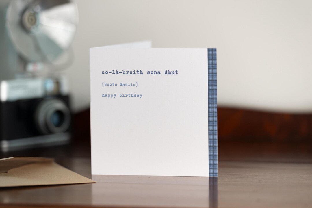 HAPPY BIRTHDAY CARD · Scottish Gaelic Card With Envelope · Co-là-breith ...