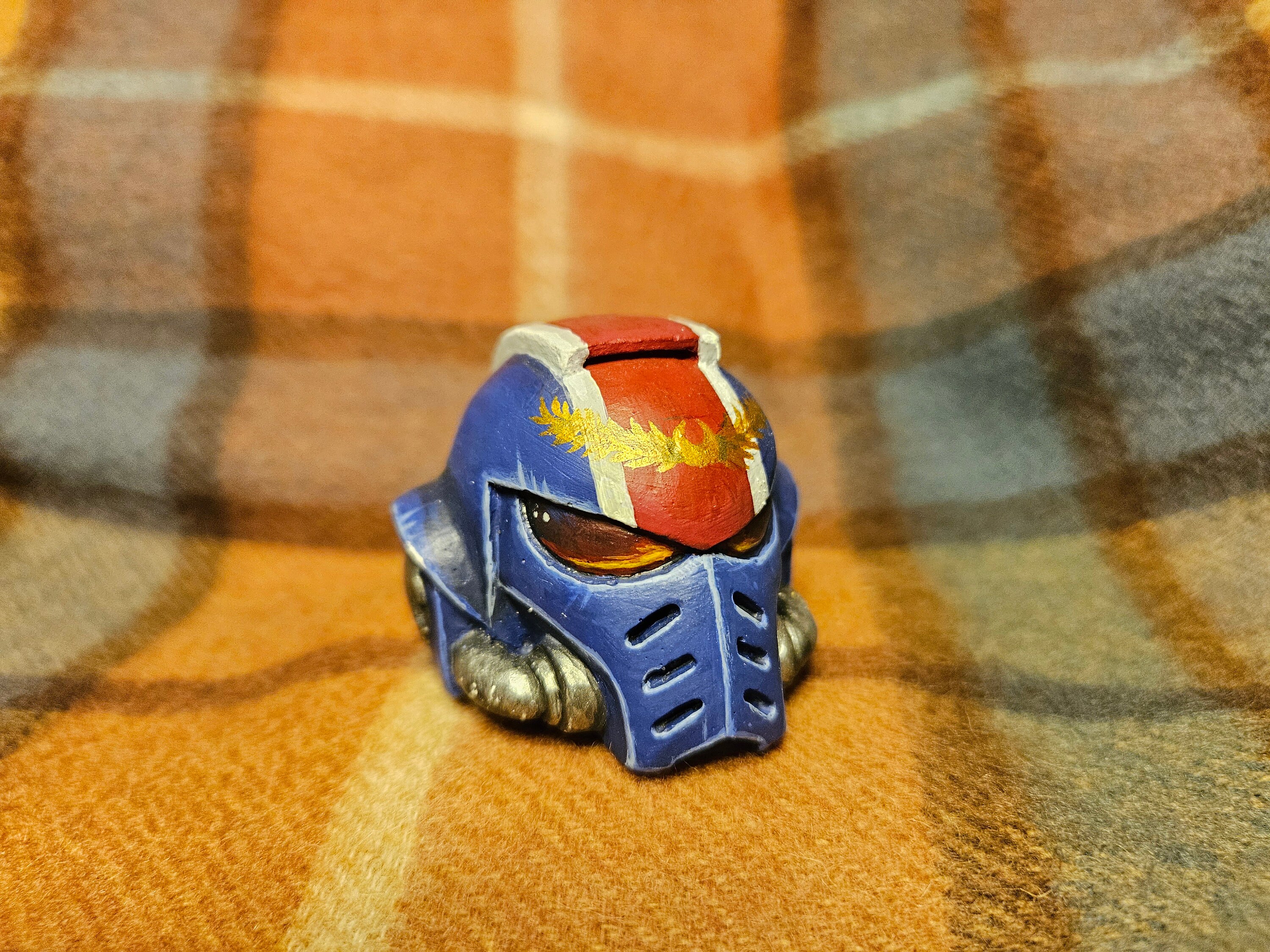 Painted Space Marine Helmet Model, Plaster- Made to Order, Any Chapter ...