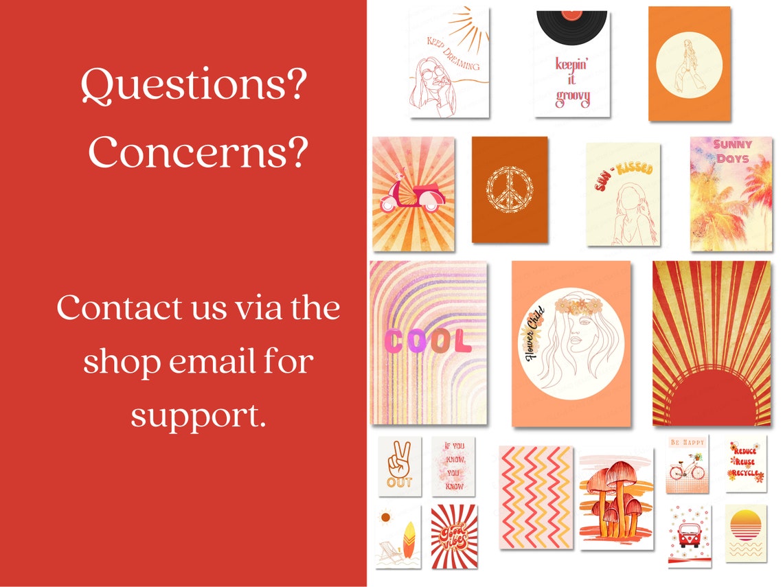 Retro Cool Wall Art Collage Kit Dorm Decor for College Girls - Etsy