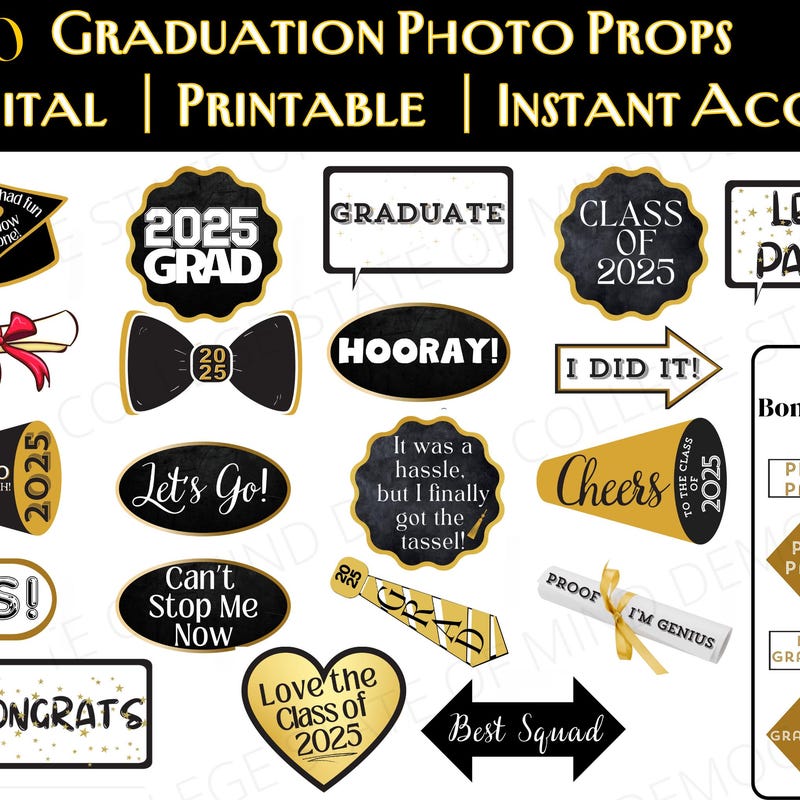 Graduation Photo Booth Props - Etsy