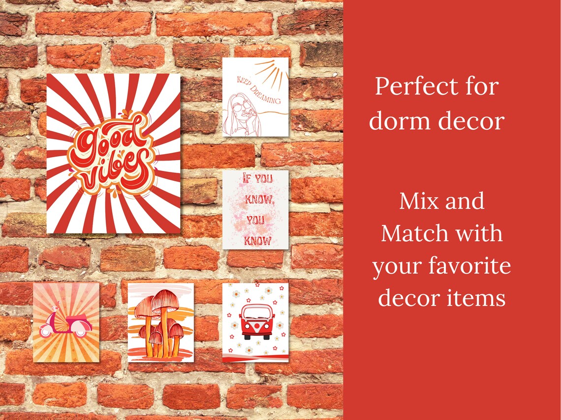 Retro Cool Wall Art Collage Kit Dorm Decor for College Girls - Etsy