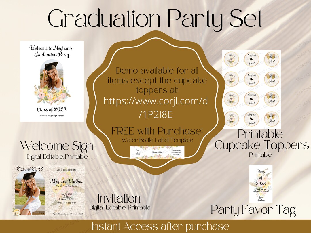 Boho Graduation Party Set, Graduation Party Decor for High School ...