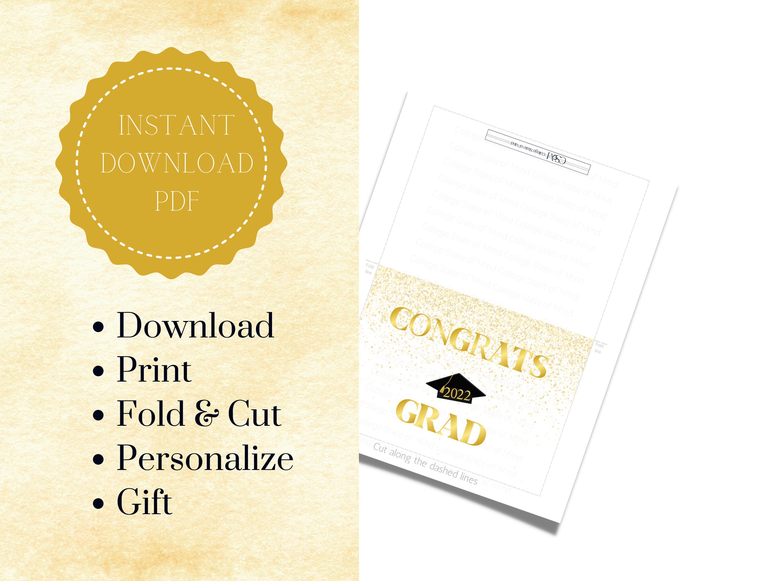 Graduation Card, Printable, High School, College, Class of 2022 ...