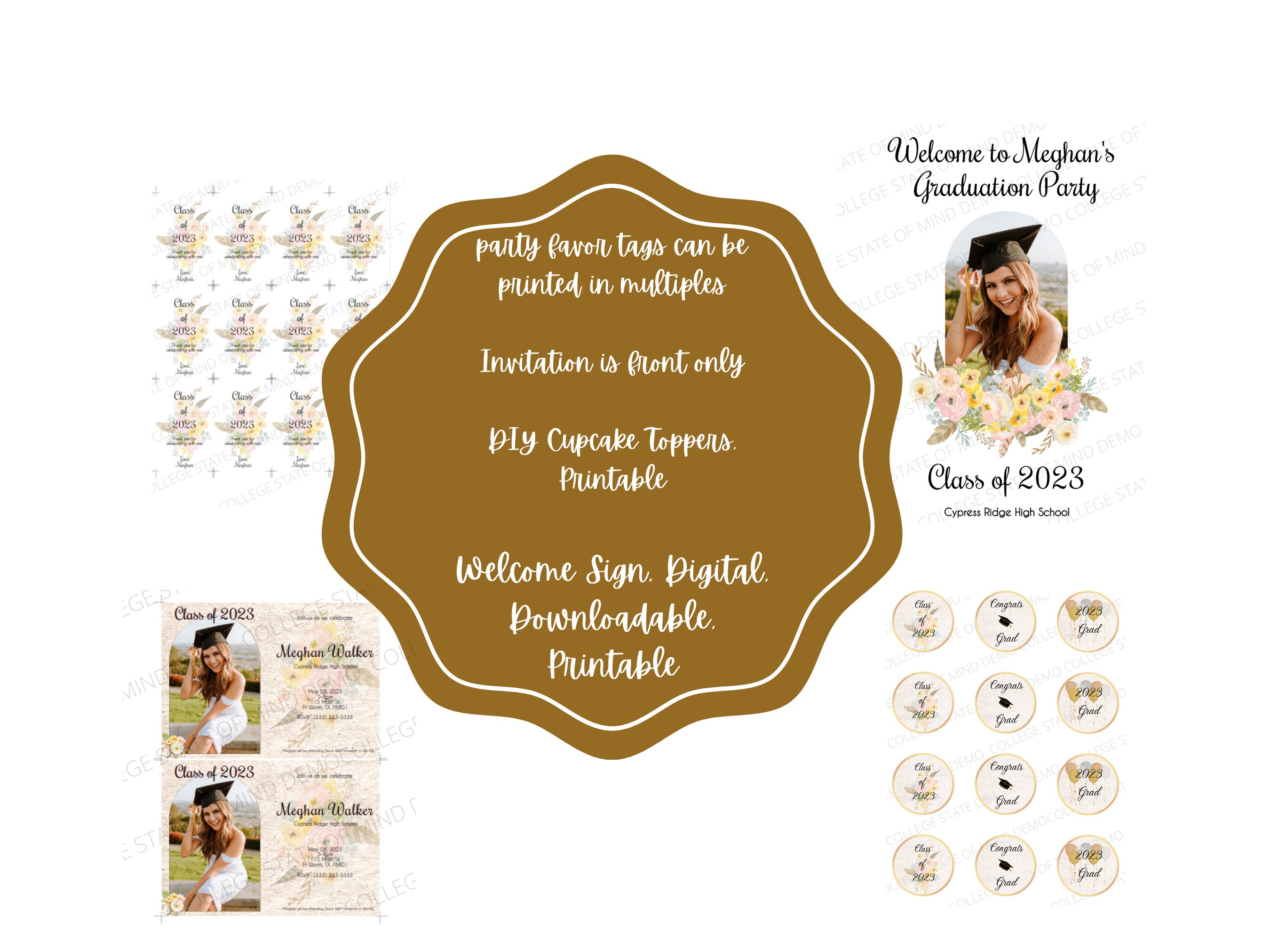 Boho Graduation Party Set, Graduation Party Decor for High School ...