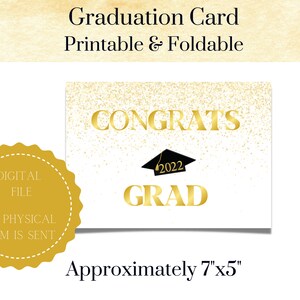 Graduation Card, Printable, High School, College, Class of 2022 ...