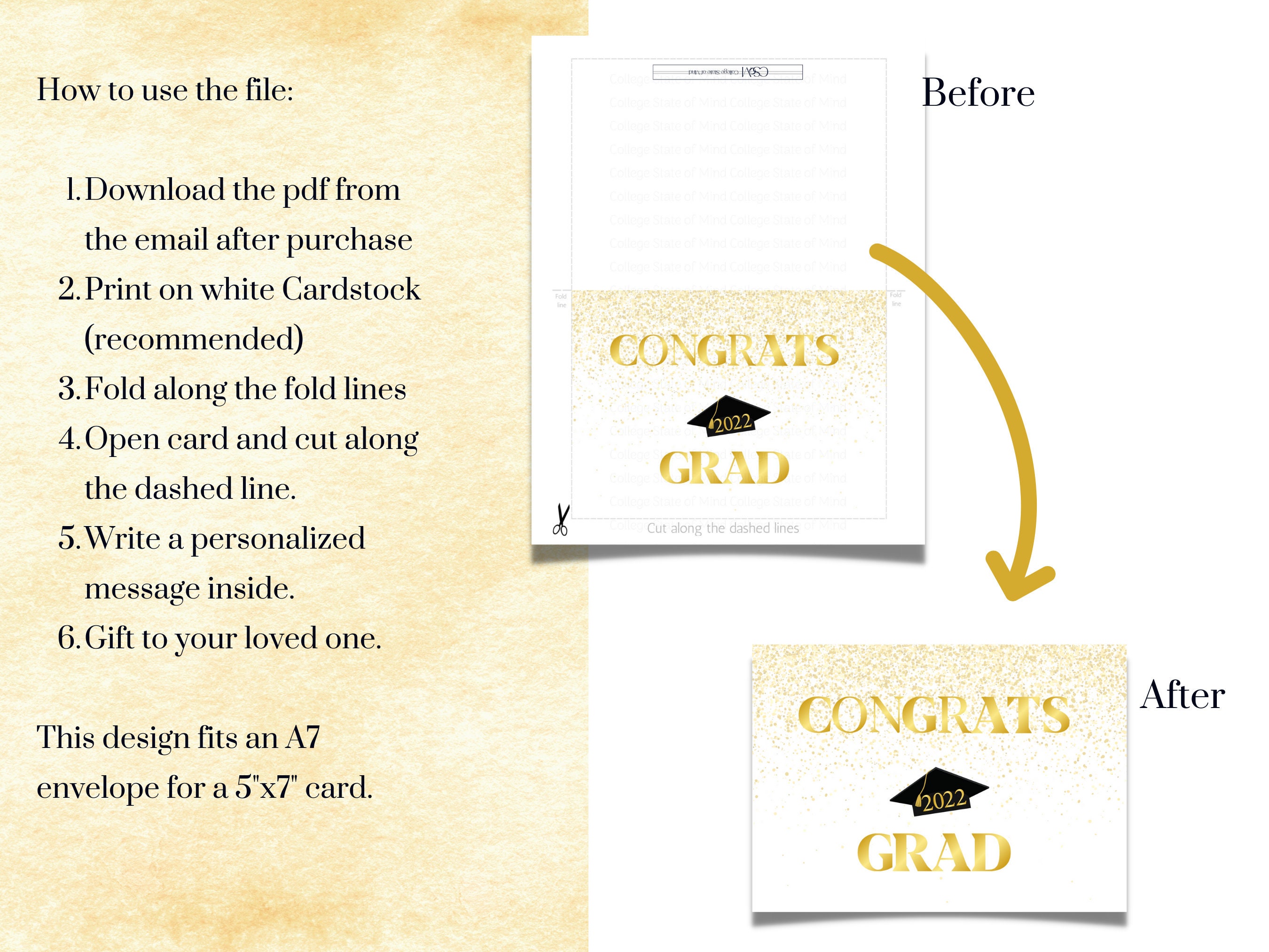 Graduation Card, Printable, High School, College, Class of 2022 ...