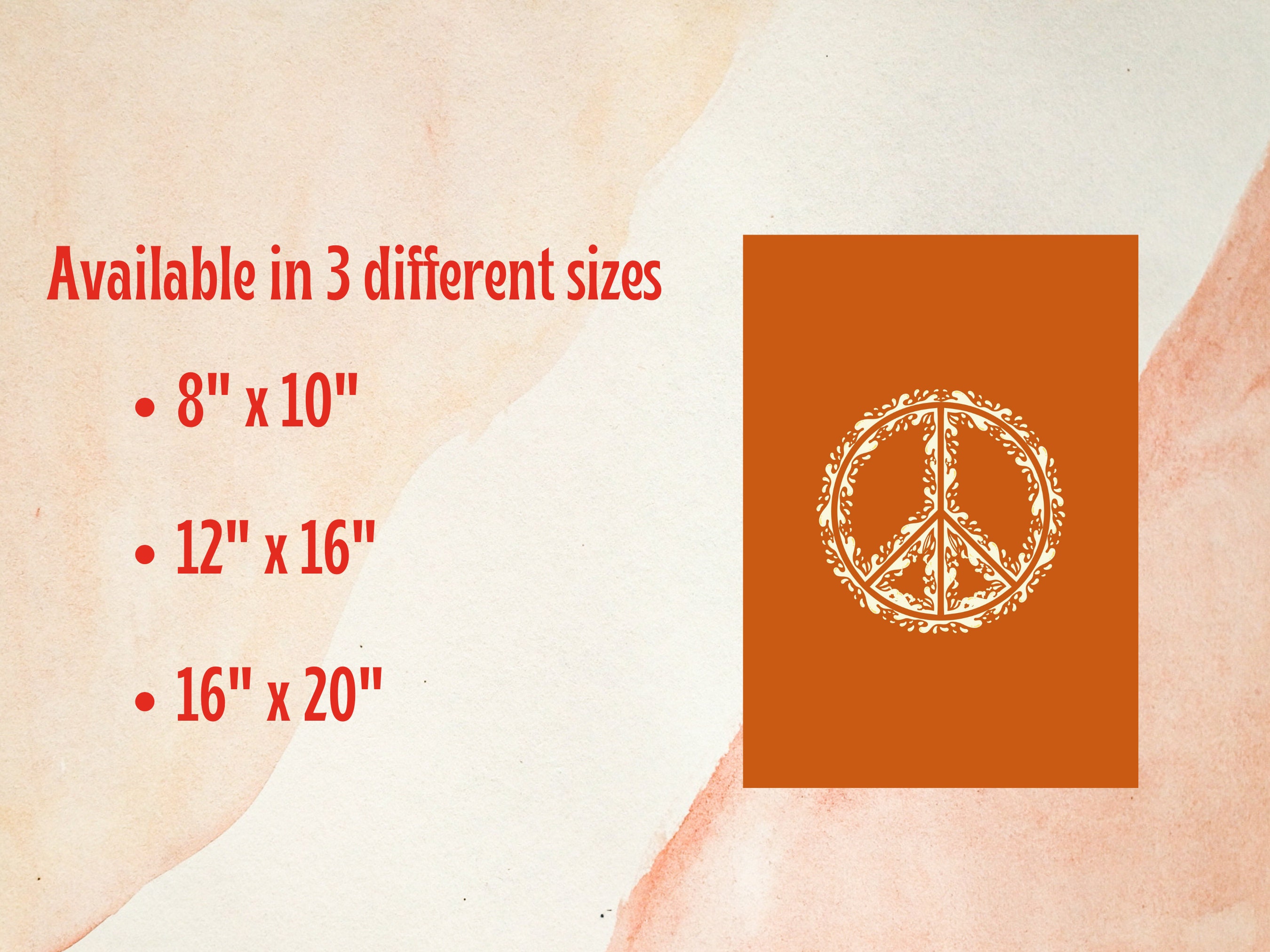 Retro Peace Sign Poster Dorm Room Decor Retro Aesthetic - Etsy