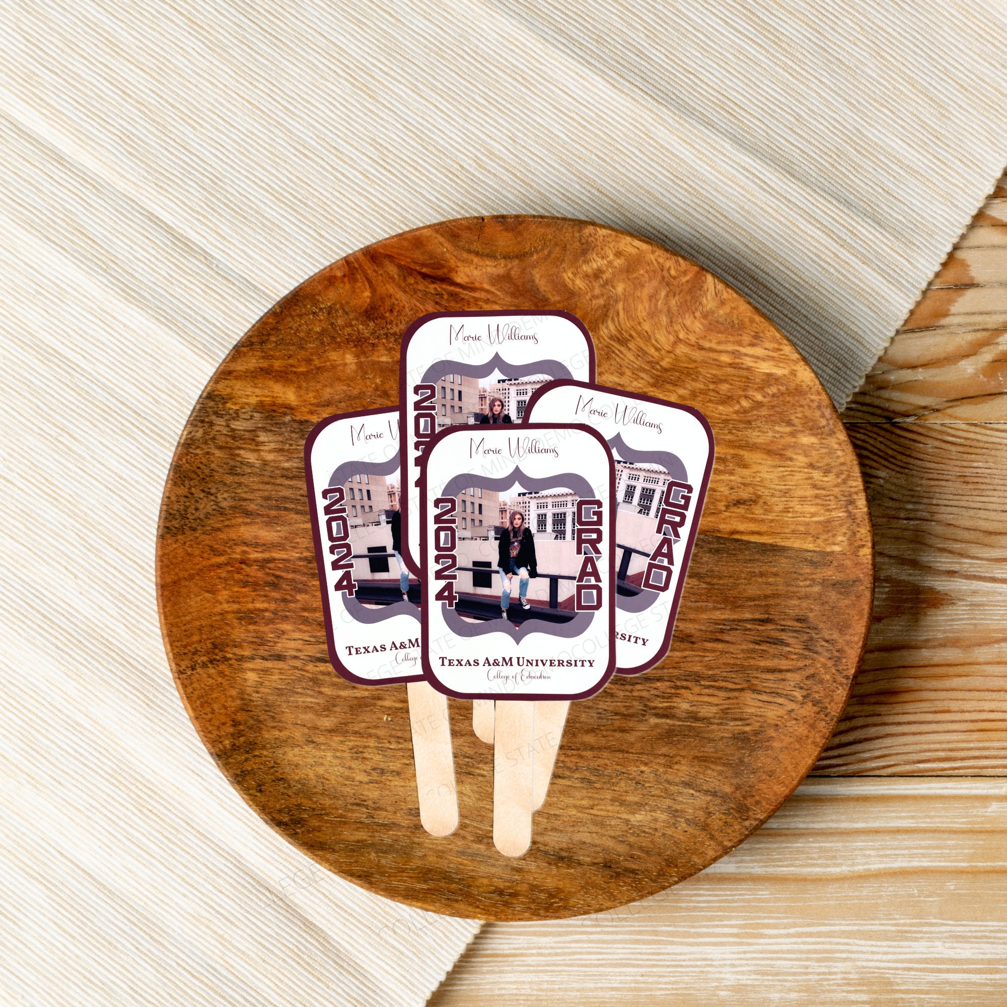 Personalized Photo Graduation Fan Editable Digital Template Custom ...