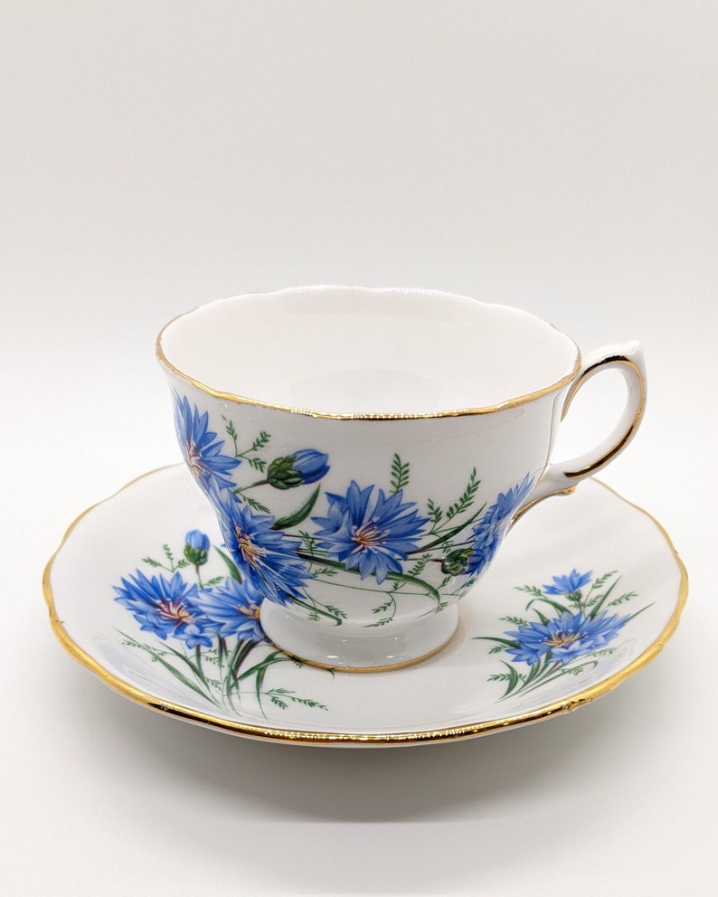 Vintage Royal Vale, Bone China, England, Pattern 7513, Large Blue ...