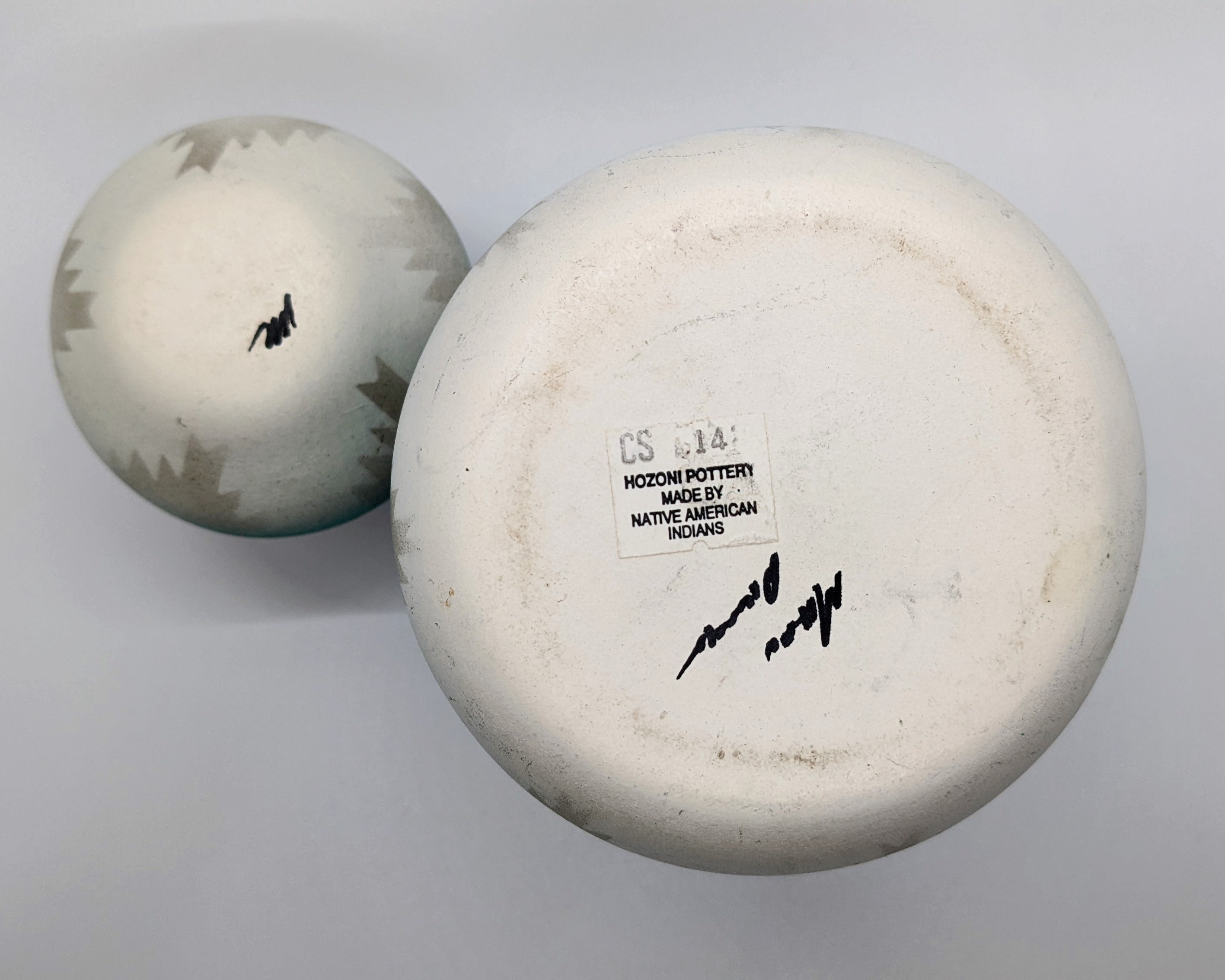 Hozoni Pottery, Hand Painted by Native American, Signed by Artist,set ...