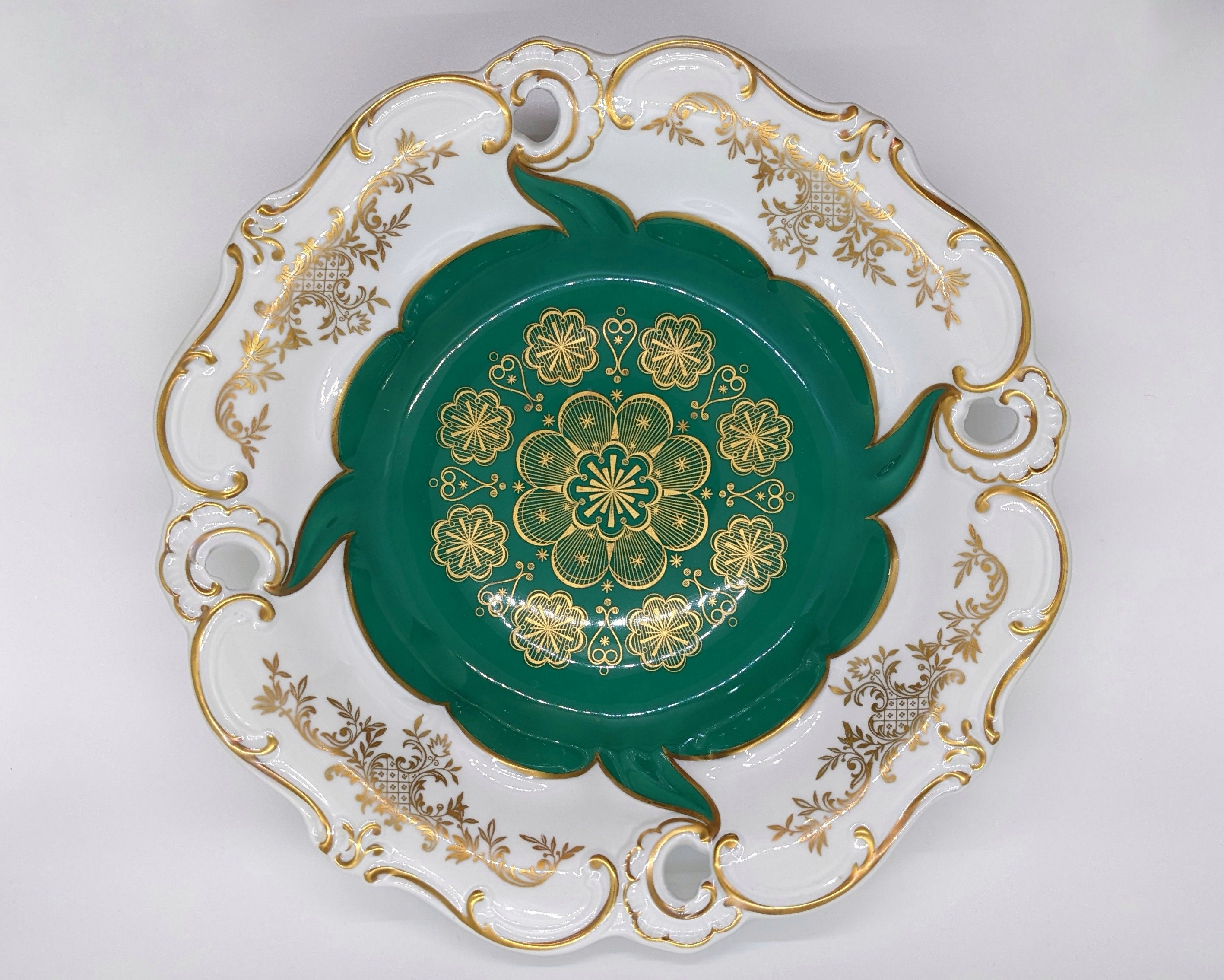 Weimar Porcelain Cobalt Bowl, Vintage Green Made in Germany, Weimar ...