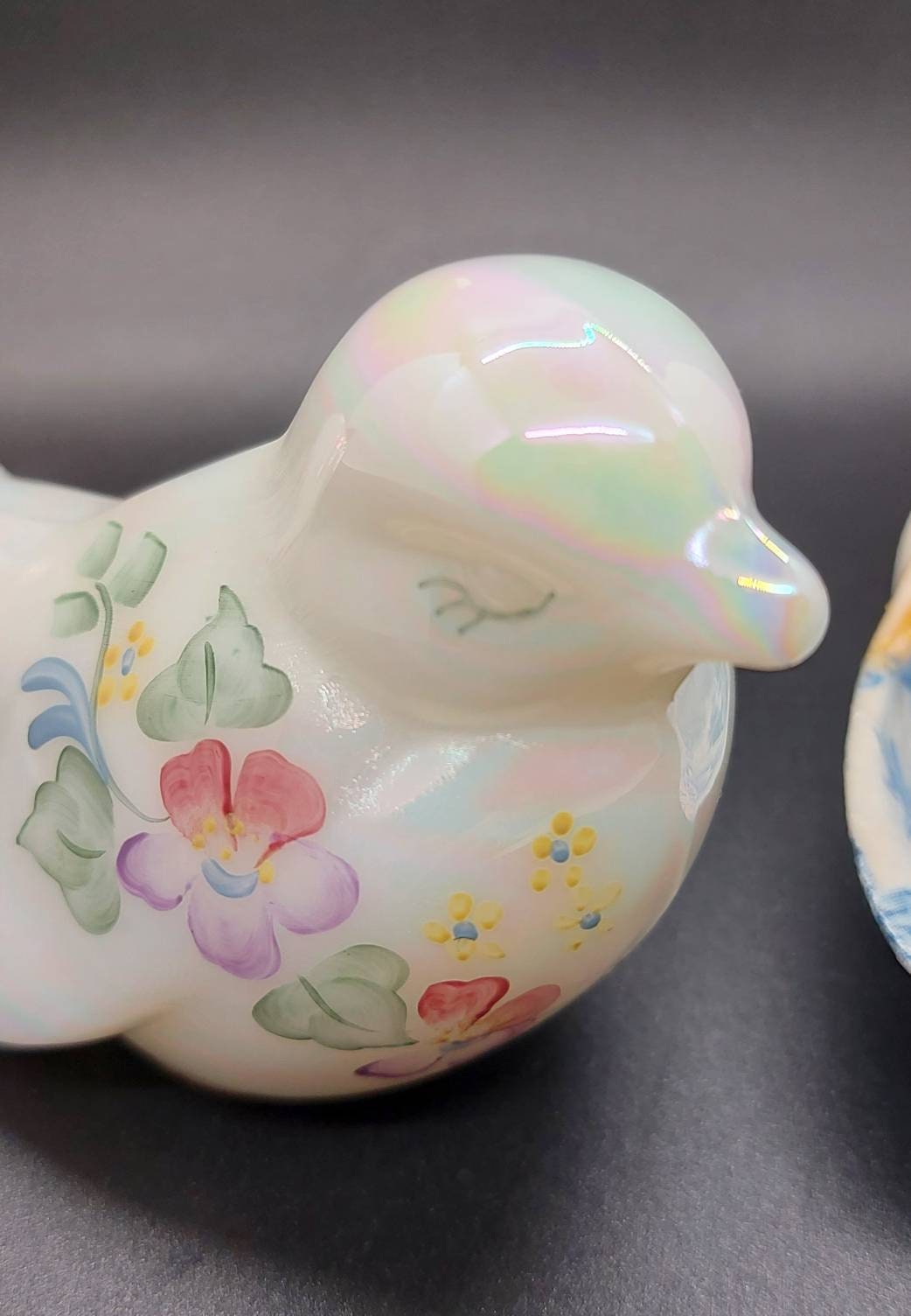 Vintage Hand Painted Fenton Glass Bird Figurine Opalescent - Etsy