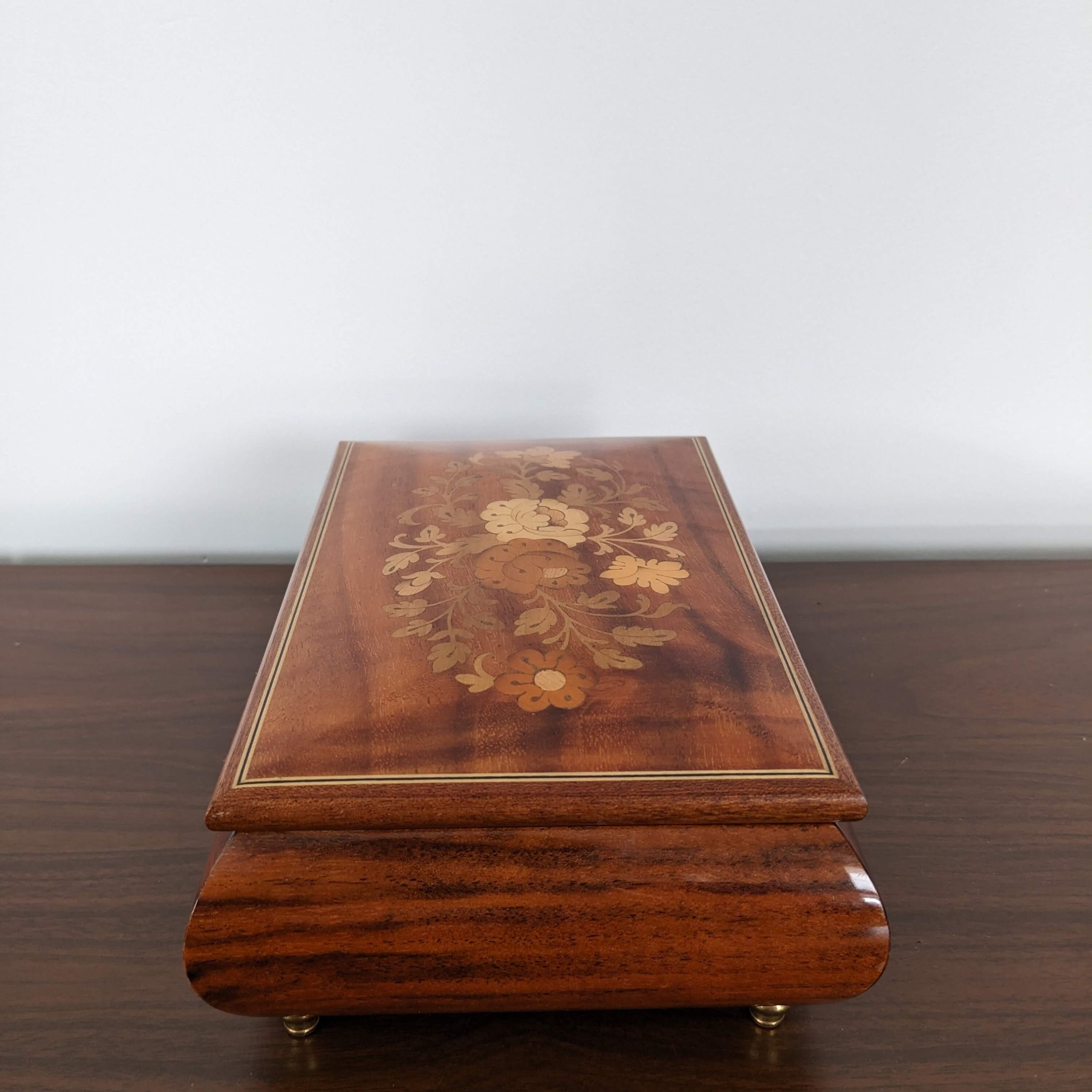 Handcrafted 18 Note Italian Walnut Floral Inlay Musical Jewelry Box - Etsy