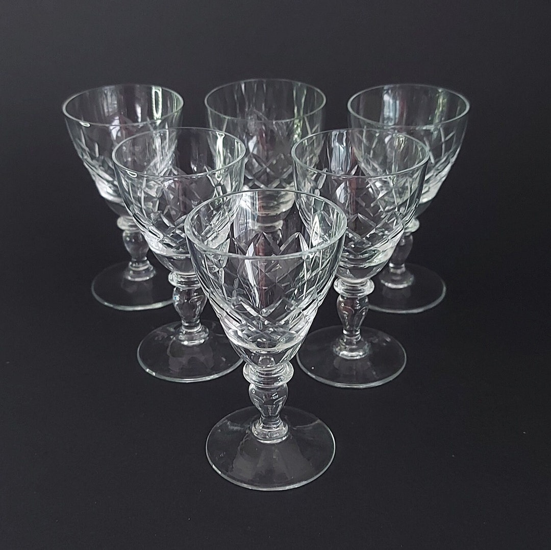 Vintage Crystal Hand Cut Shot Glasses Set of 6 - Etsy