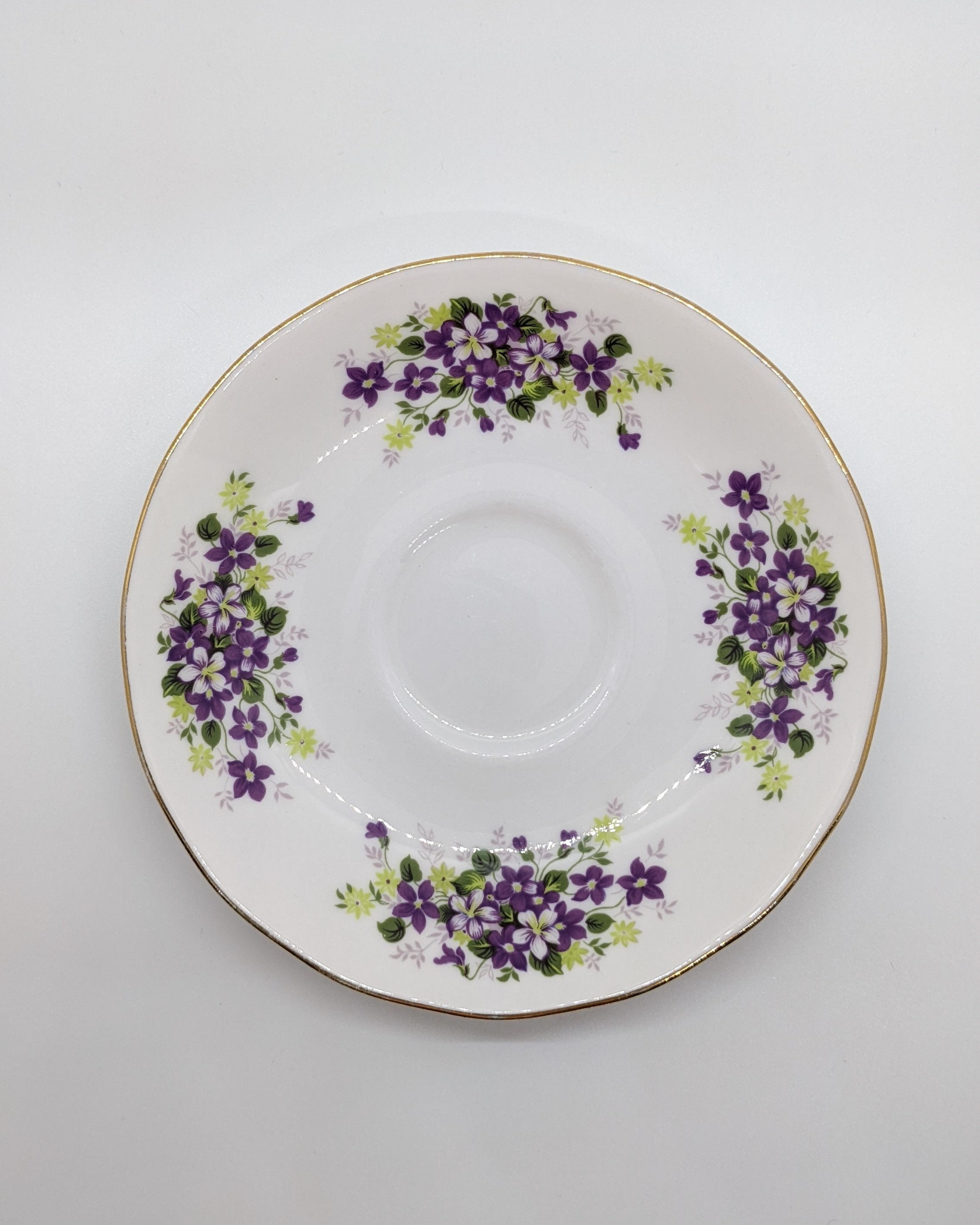 Vintage Queen Anne Fine Bone China, Hand Painted Purple Floral Design ...