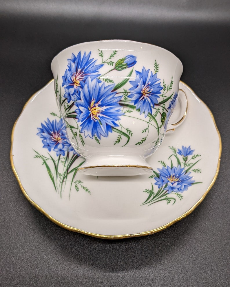 Vintage Royal Vale, Bone China, England, Pattern 7513, Large Blue ...