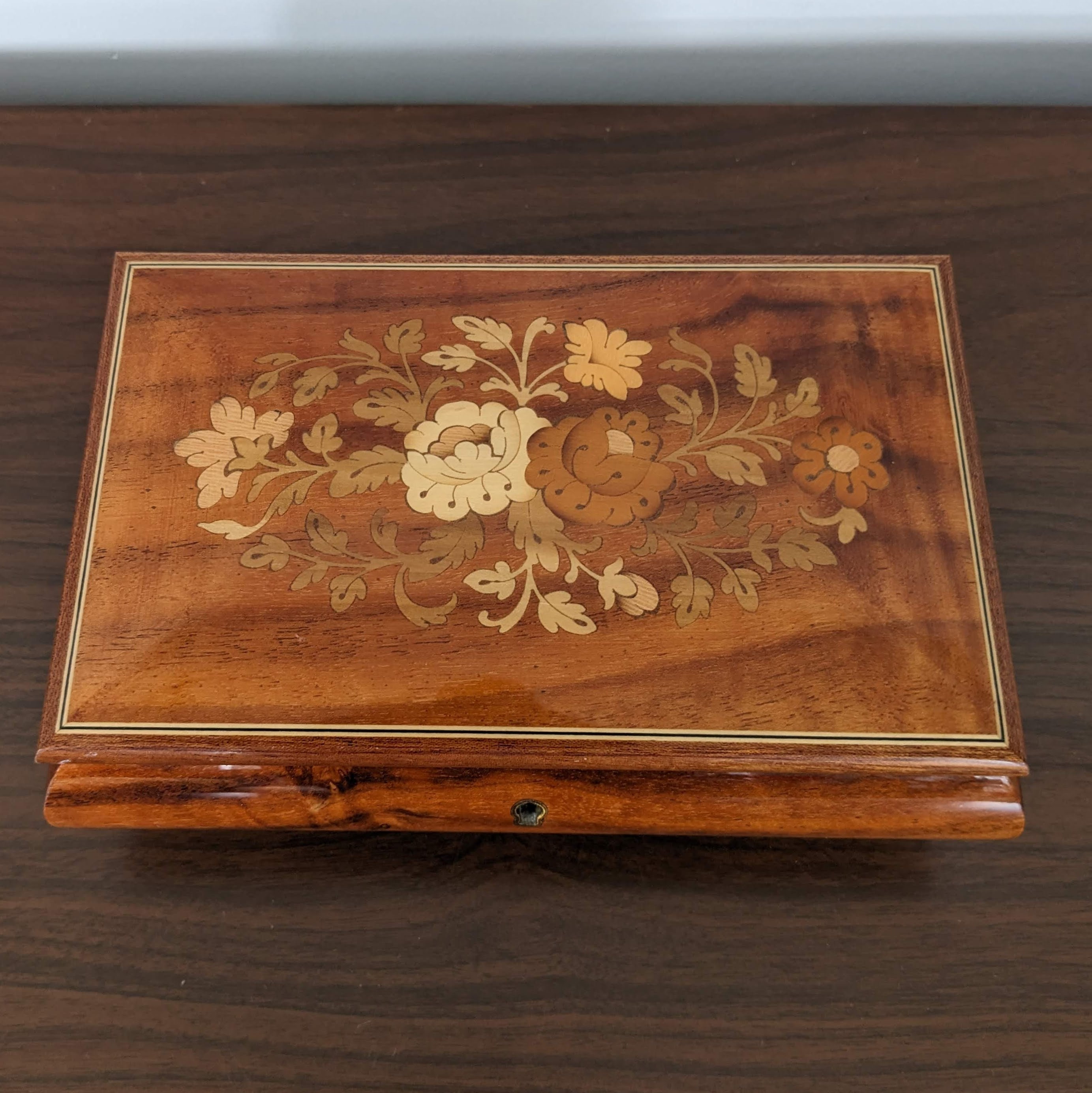 Handcrafted 18 Note Italian Walnut Floral Inlay Musical Jewelry Box - Etsy