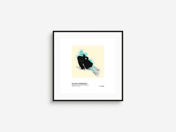 Gillian Anderson Icon Illustrated Polaroid Wall Art | Etsy