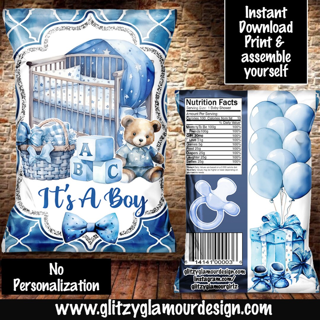 Baby Boy Shower Favor, Teddy Bear Gender Reveal, Bearly Wait Favor, Its ...