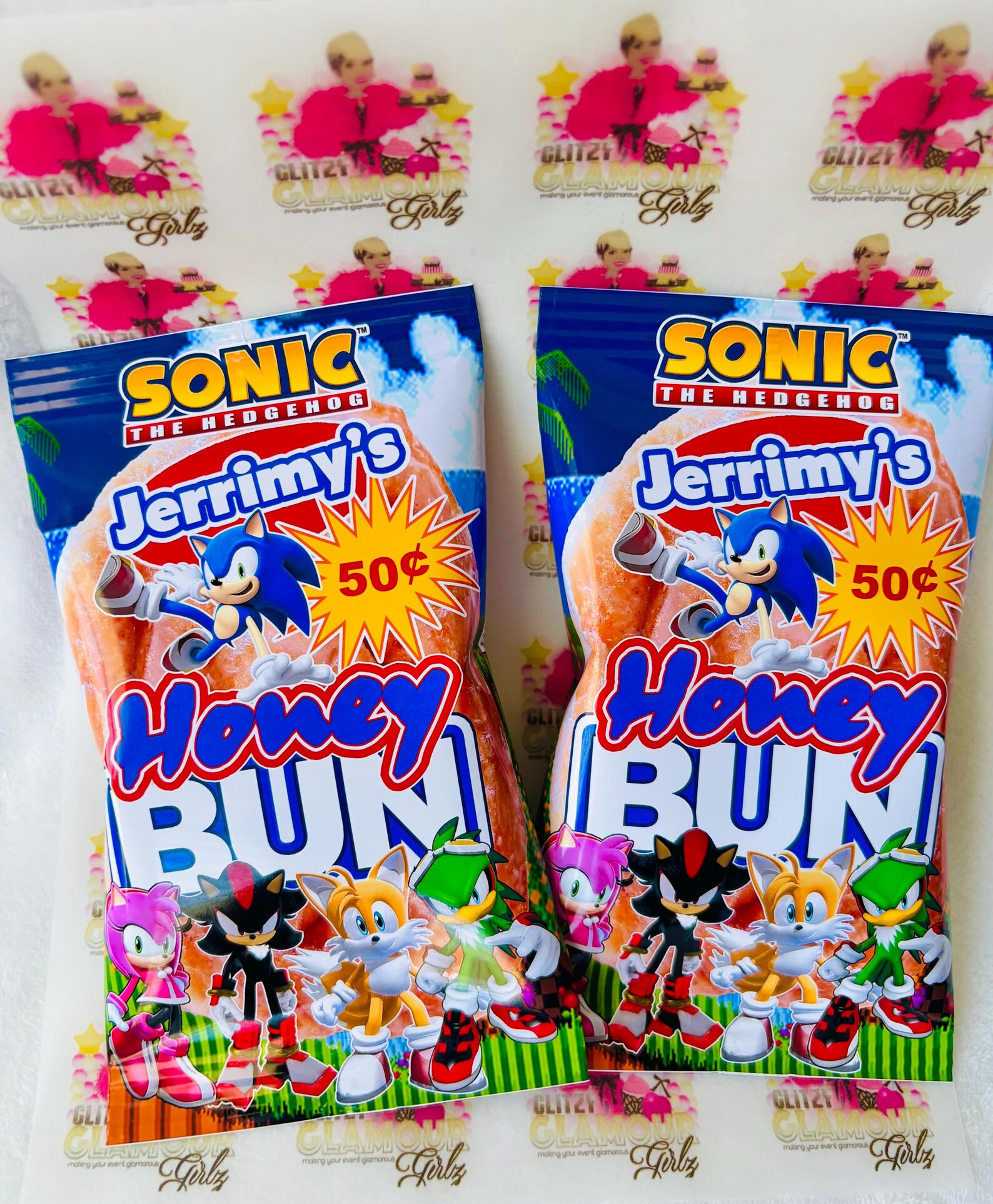Sonic Honey Bun, Sonic Party Favor, Sonic Birthday Party, Gamer ...
