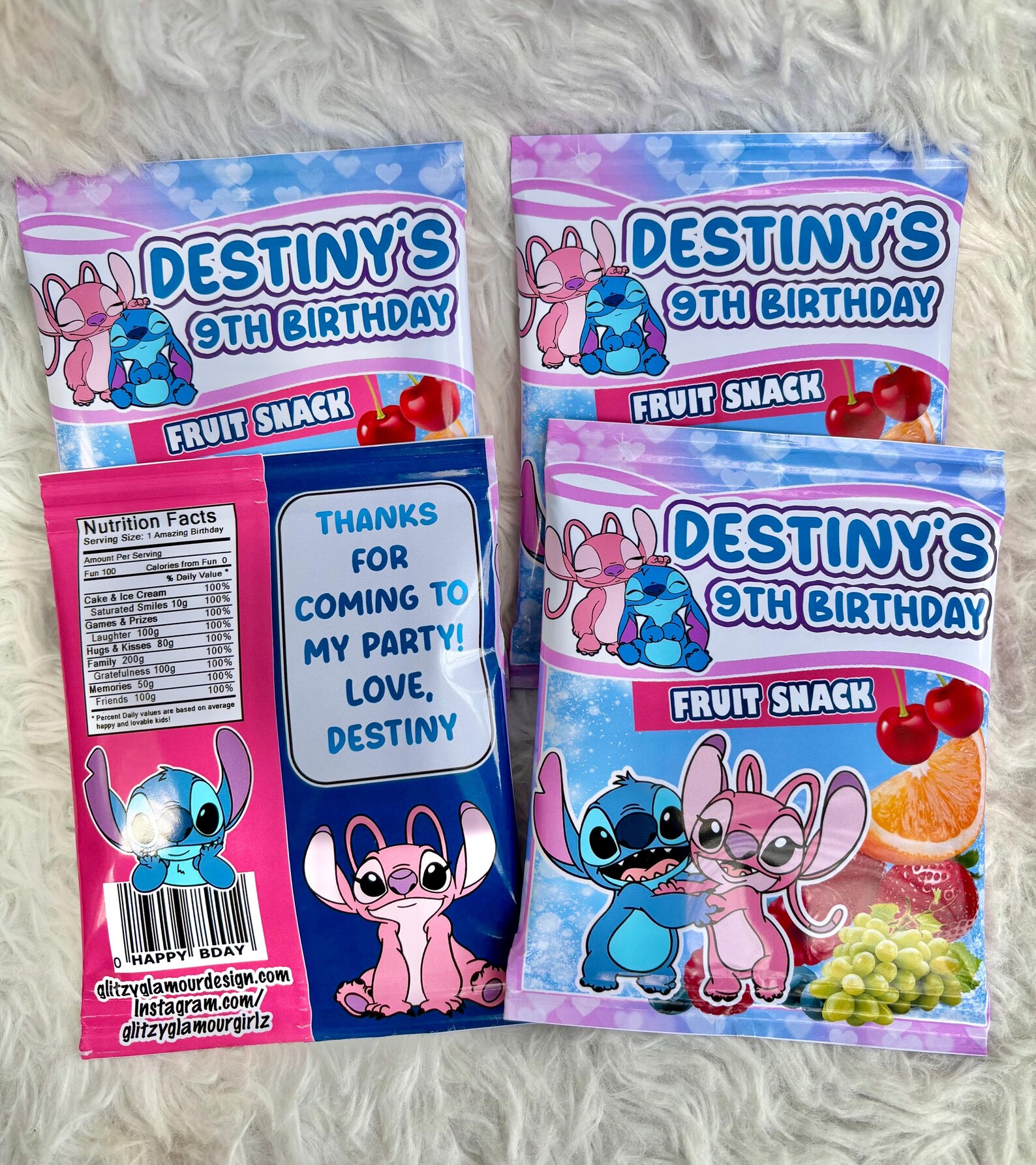 Stitch and Angel Fruit Snack, Stitch Party Favor, Stitch Birthday Party ...