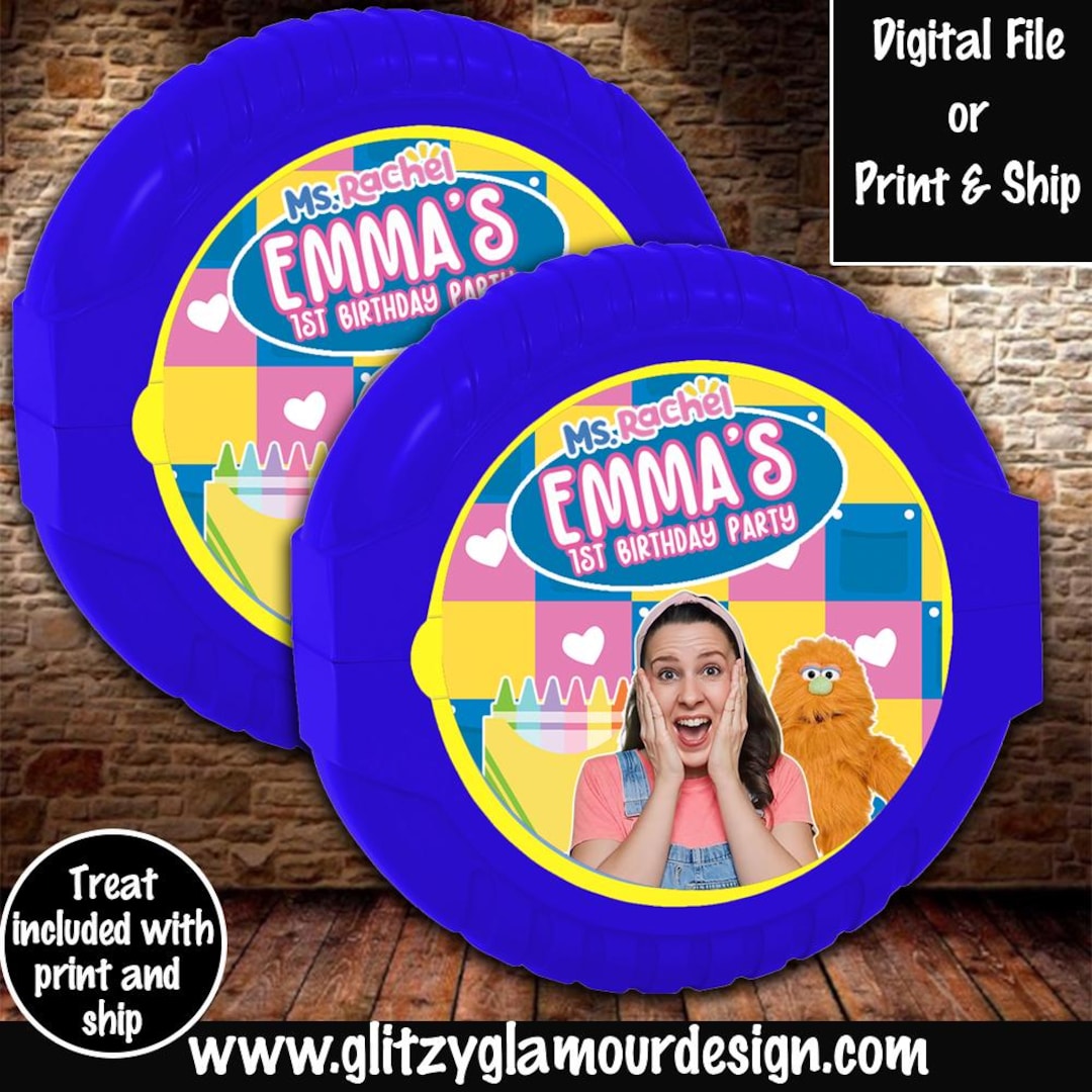 Ms. Rachel Bubble Gum, Ms. Rachel Party Favor, Toddler Birthday Party ...