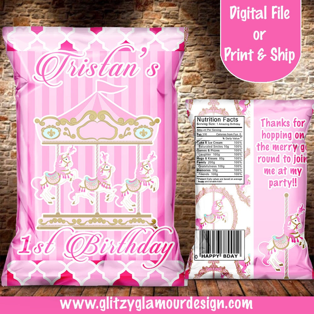 Carousel Chip Bag, Carousel Party, Carousel Party Favor, Carnival Party ...