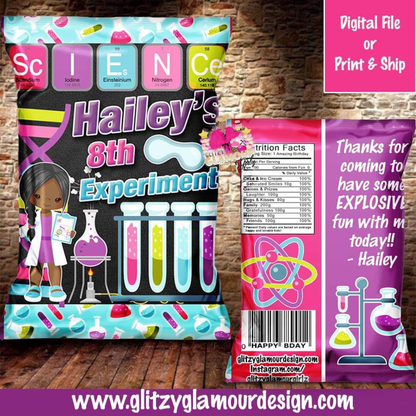 Science Girl Party Favor, Science Birthday Party, Science Party Decor ...