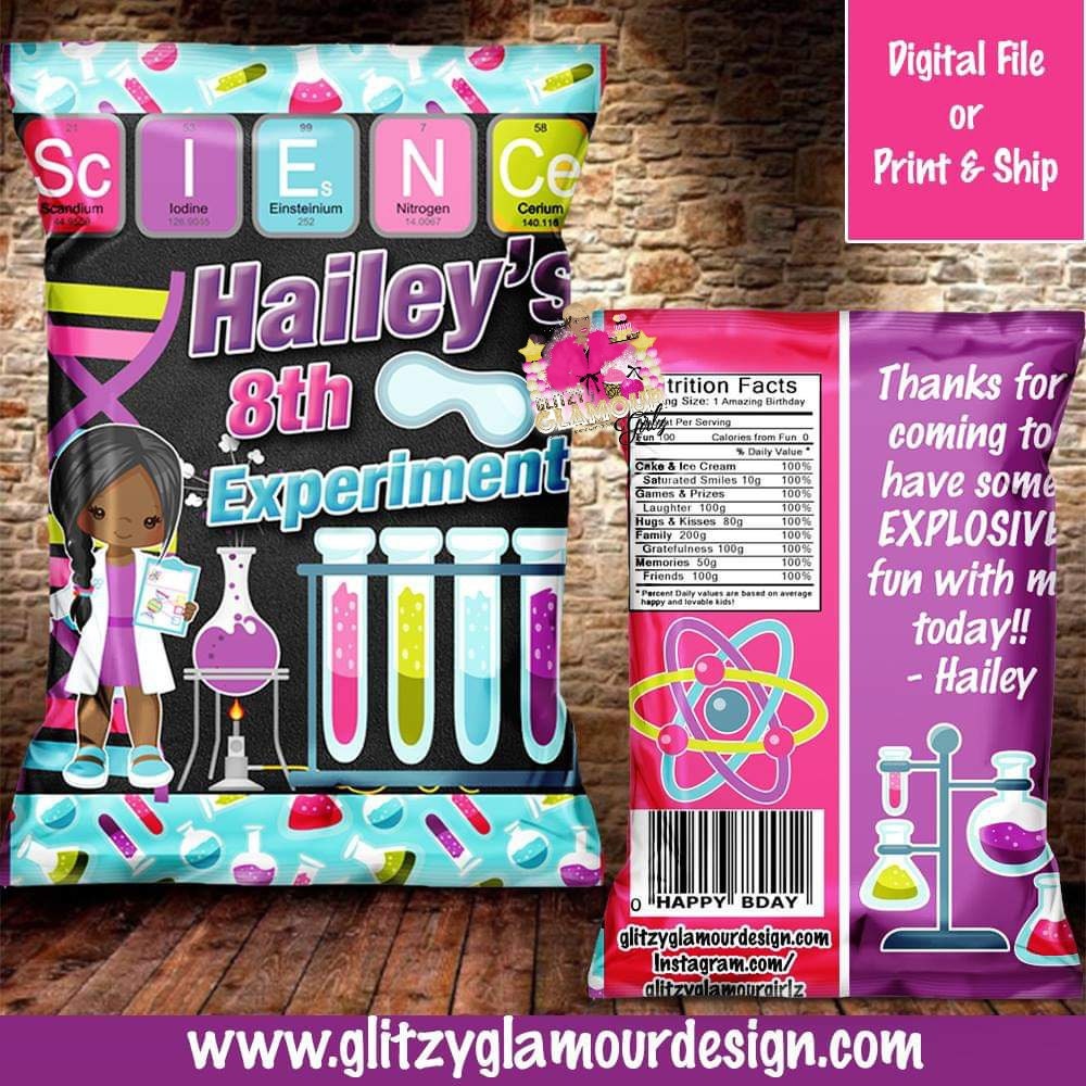 Science Girl Party Favor, Science Birthday Party, Science Party Decor ...