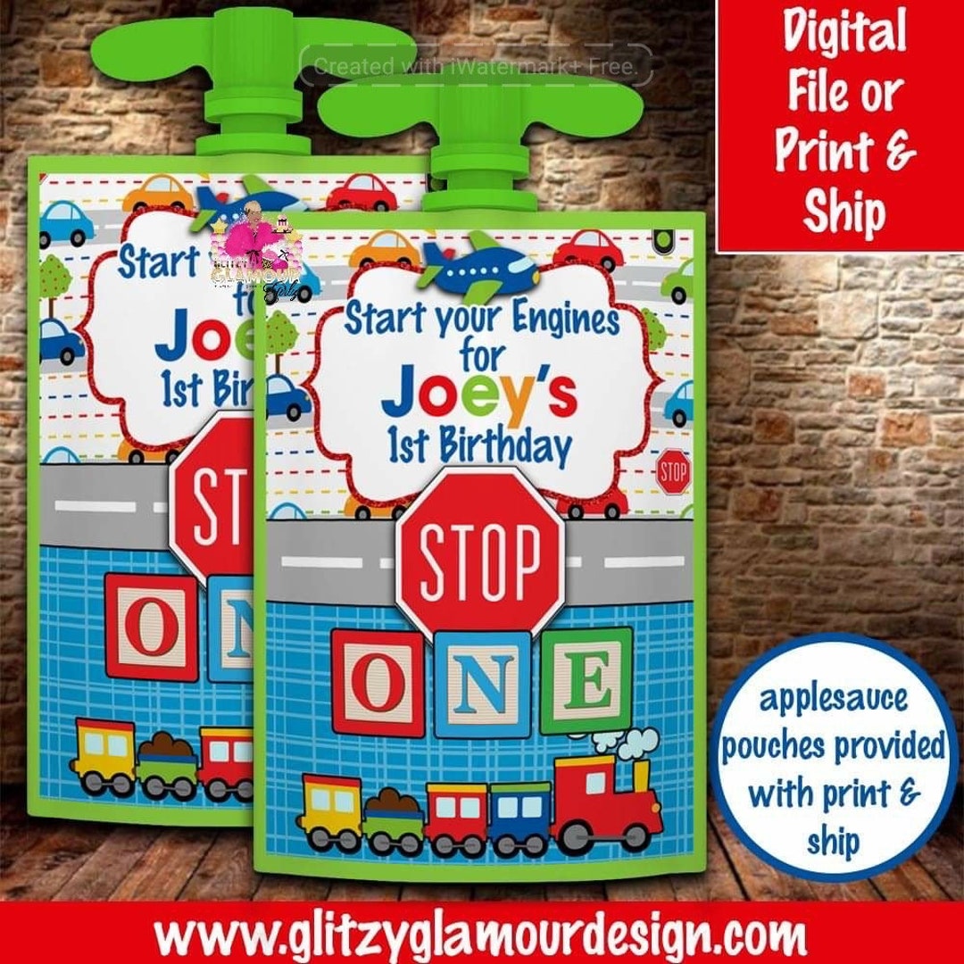 Transportation Applesauce, Plane, Train Party Favor, Plane, Train ...