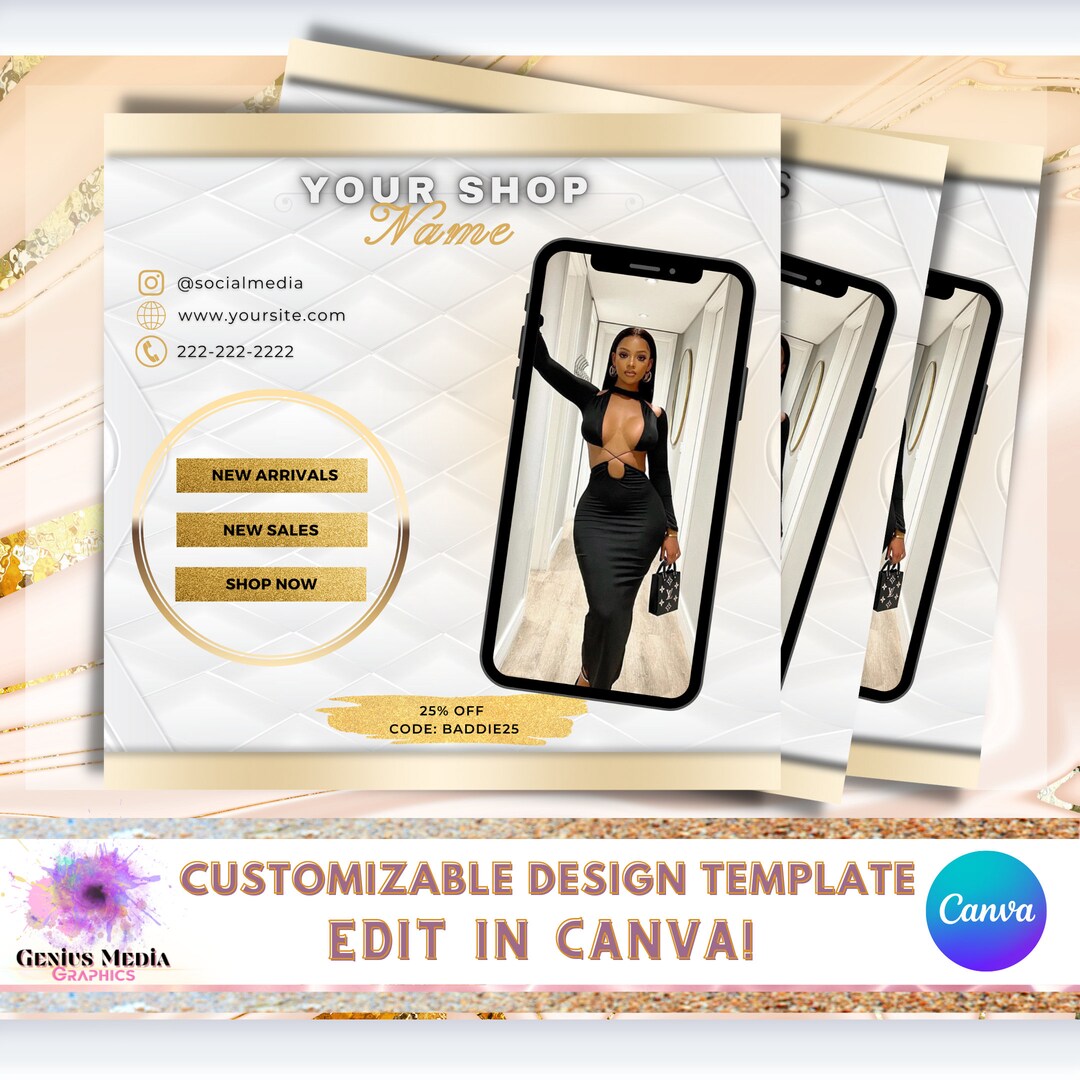 Shop Now Flyer Template, Editable Flyer Design, Social Media Flyer ...