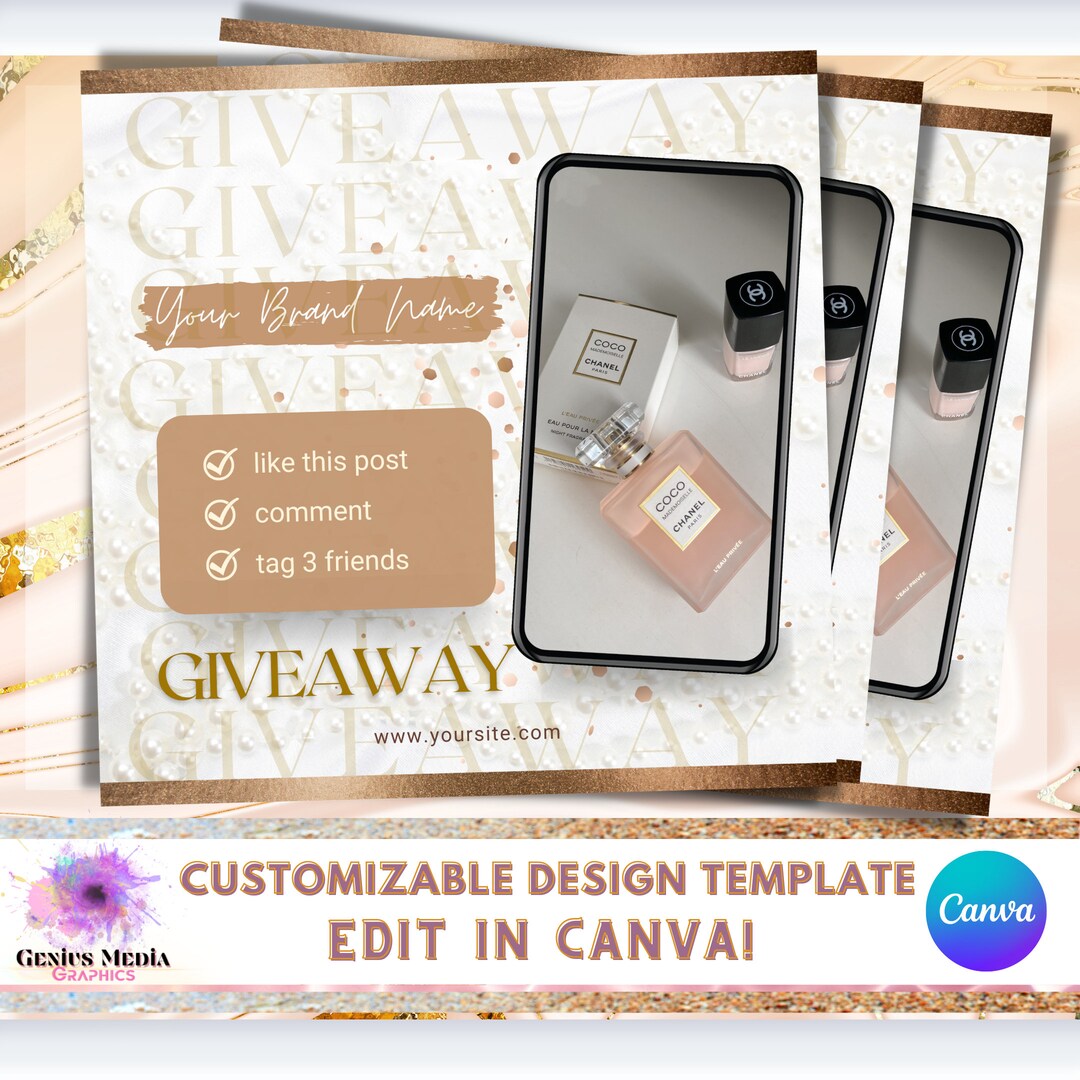 Editable Giveaway Flyer Design Social Media Design Template - Etsy