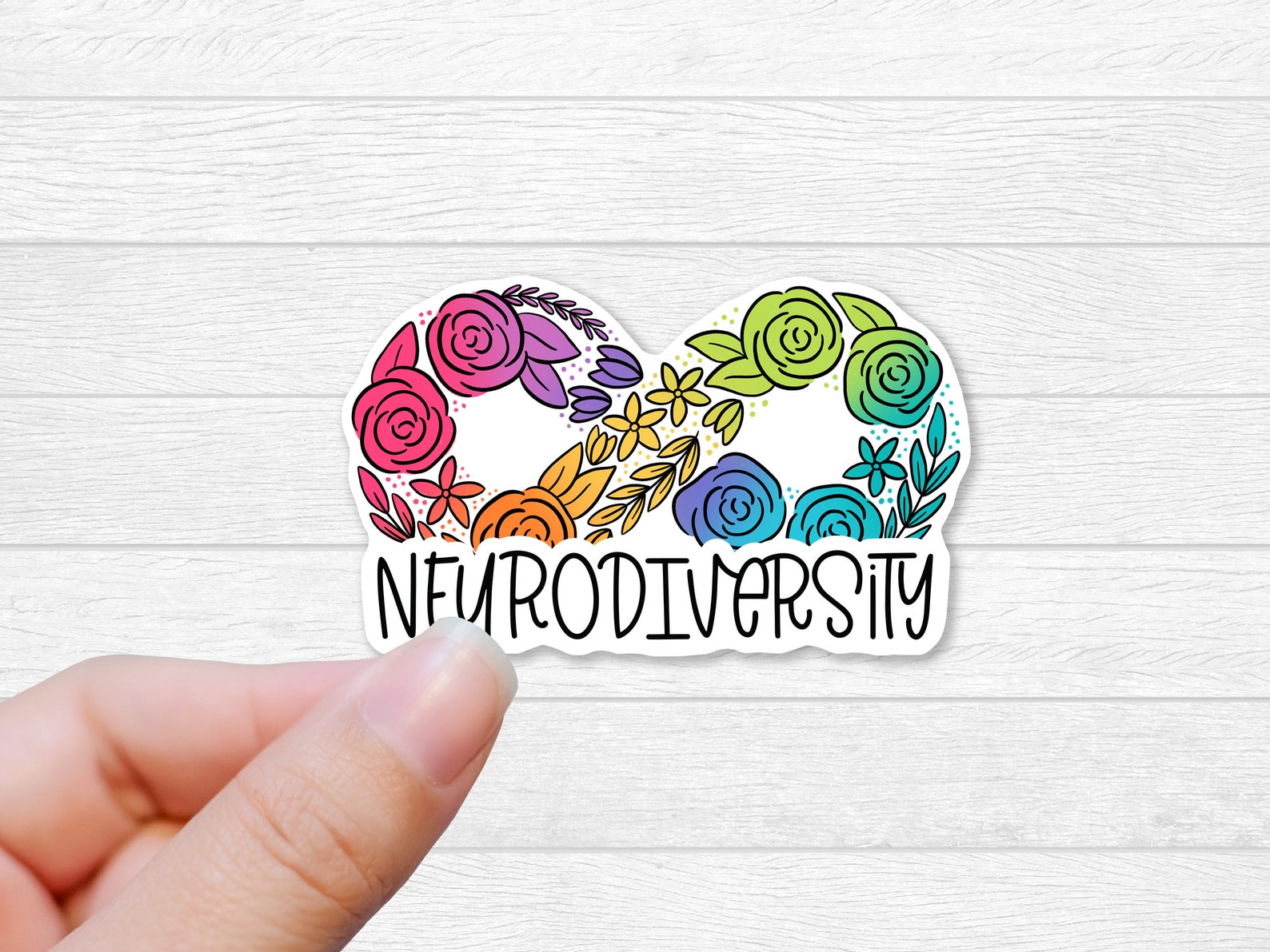 Neurodiversity Flower Infinity Sticker: Inclusive Spectrum Vinyl - Etsy