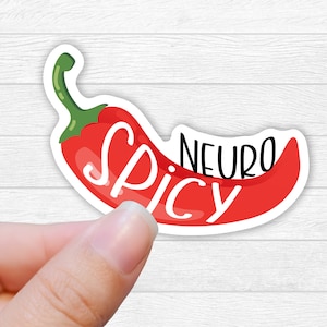 Neuro Spicy Sticker Gift Neurodiversity Autism Sticker for Water Bottle ...