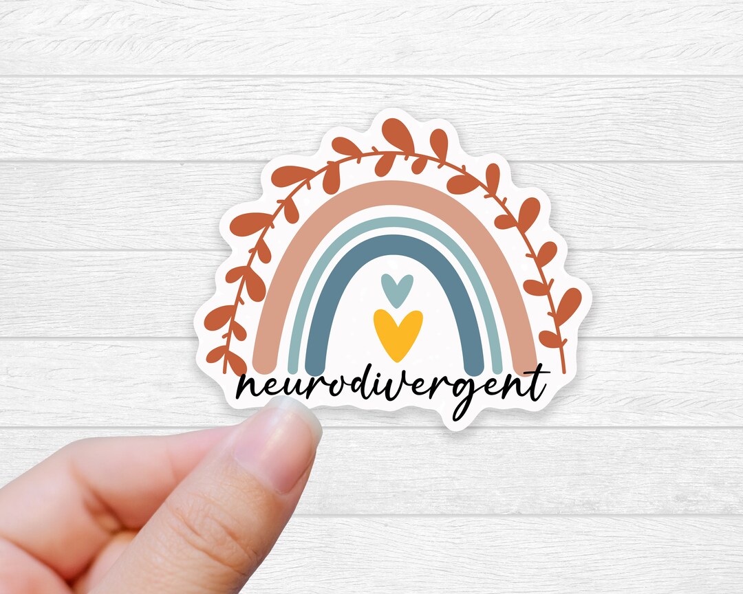 Autism Sticker Neurodivergent Heart Rainbow Neurodiversity Sticker - Etsy
