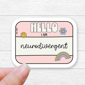 Hello I'm Neurodivergent Sticker, Neurodiversity Gifts, - Etsy
