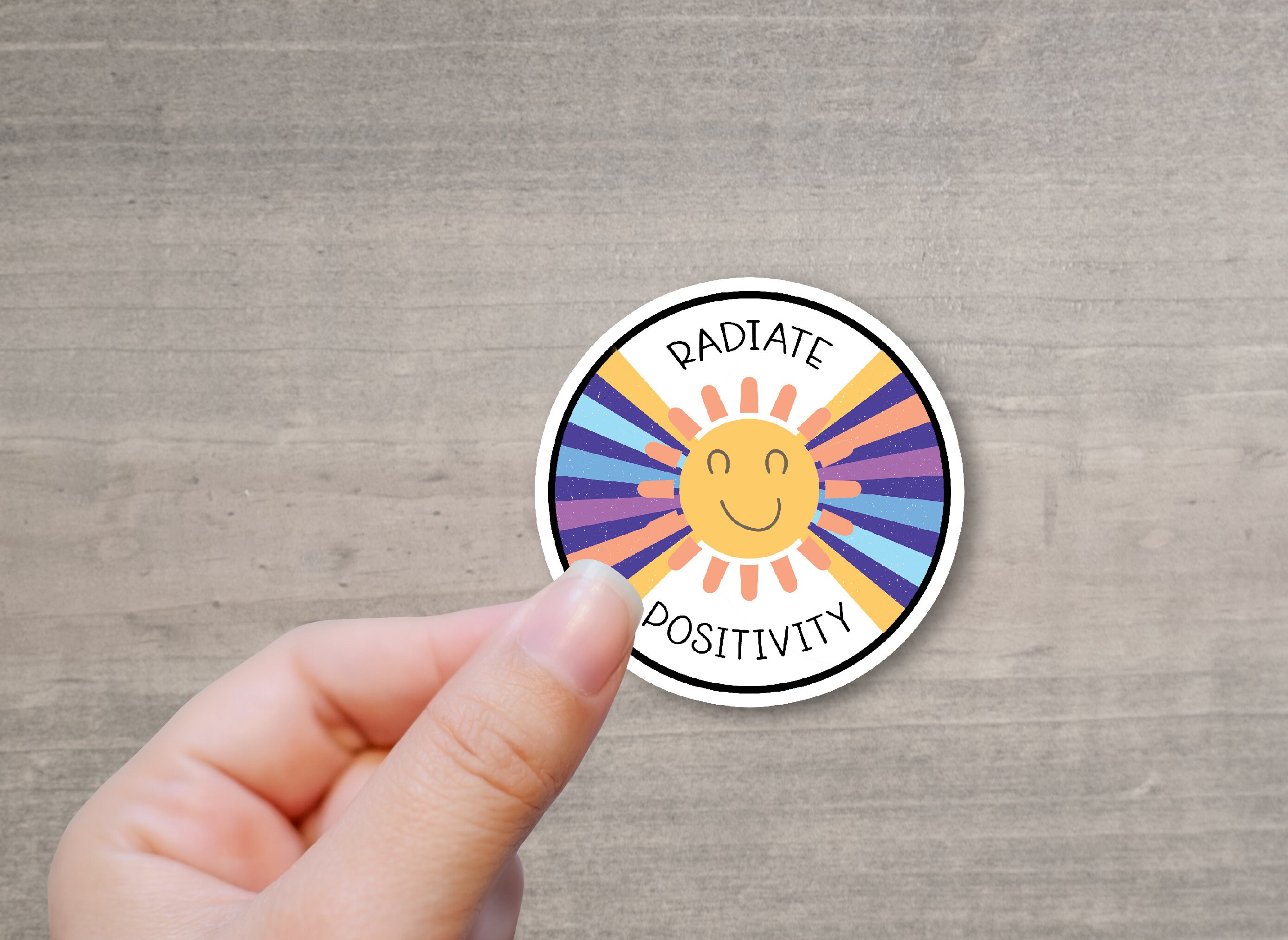 Positivity Sticker Gift for Friend Radiate Positivity Sunshine Sticker ...