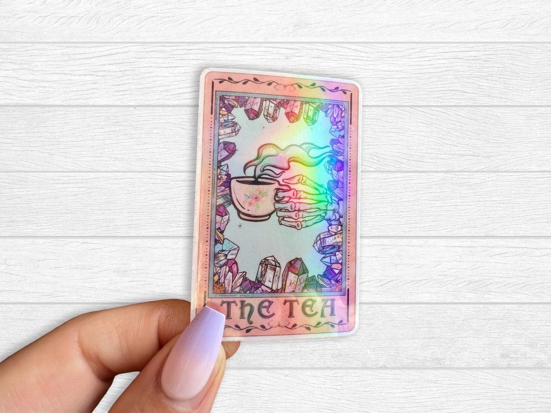The Tea Tarot Card Holographic Sticker Tea Cup Tarot Card Sticker - Etsy