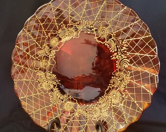 Henna Design Plate - Etsy